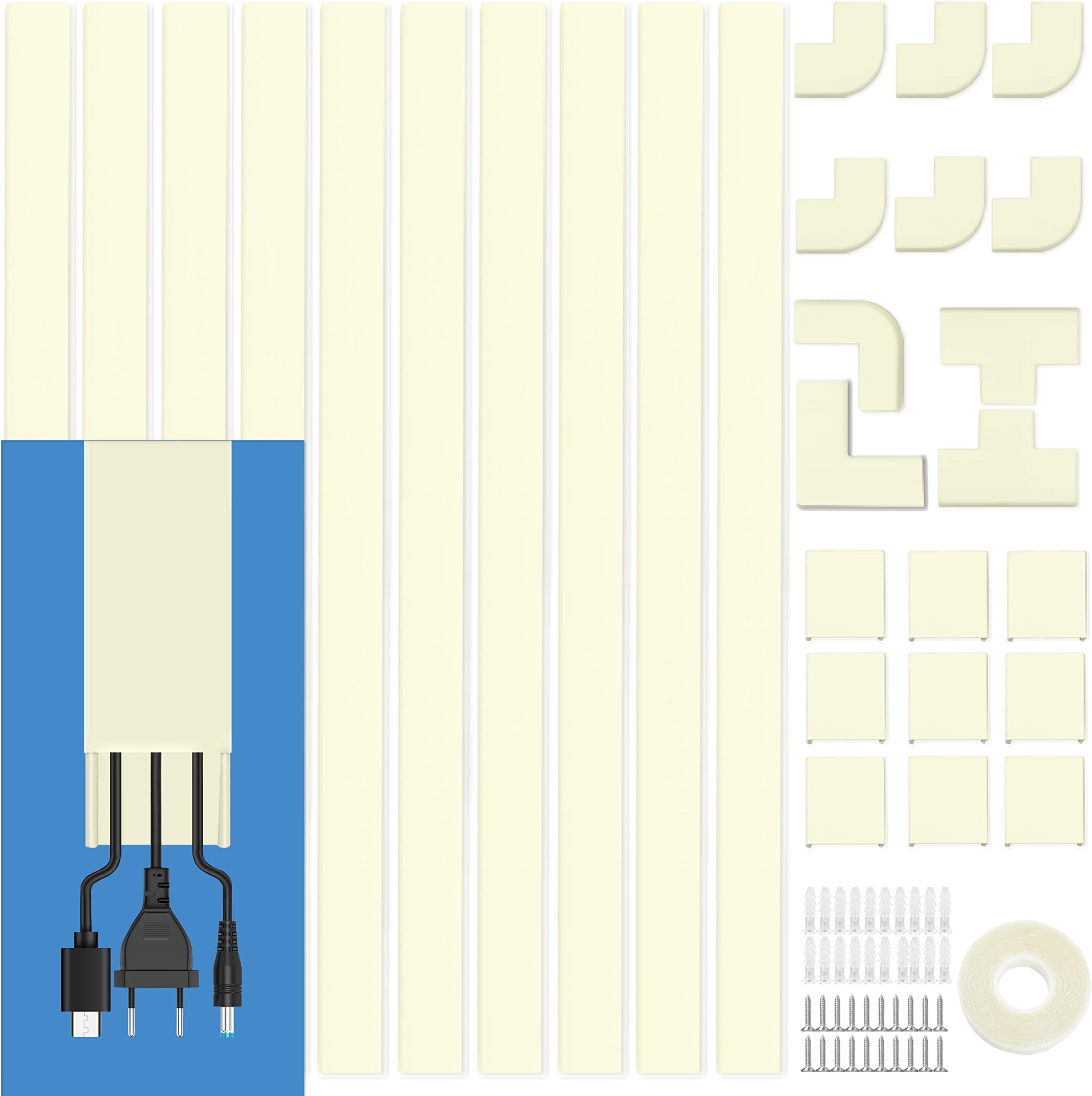 Amazon.com: Cord Cover Wall Raceway Kit - 157" Cable Concealer, Wire ...