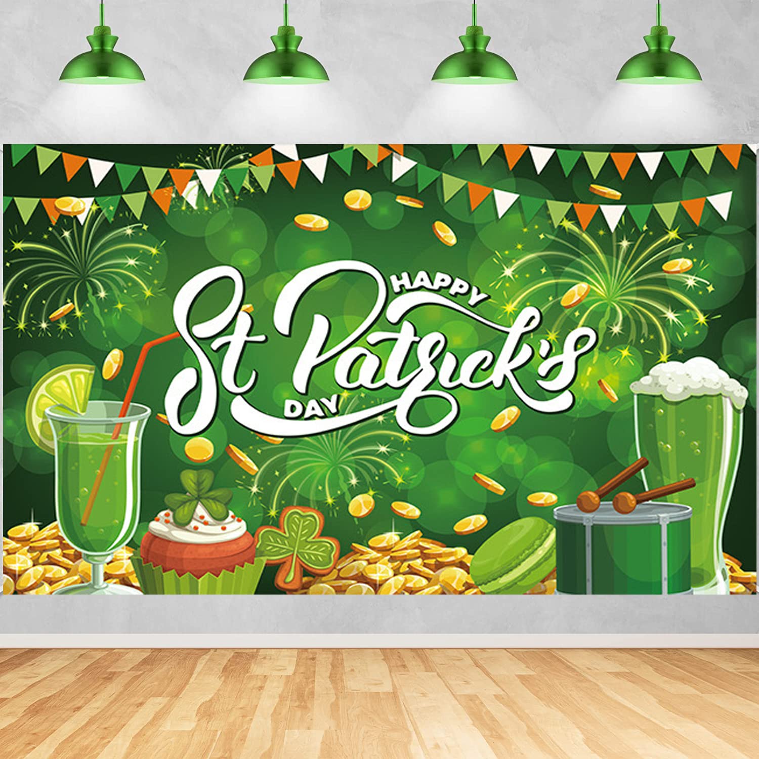 Amazon.com : St. Patrick's Day Backdrop Happy St Patricks Day ...
