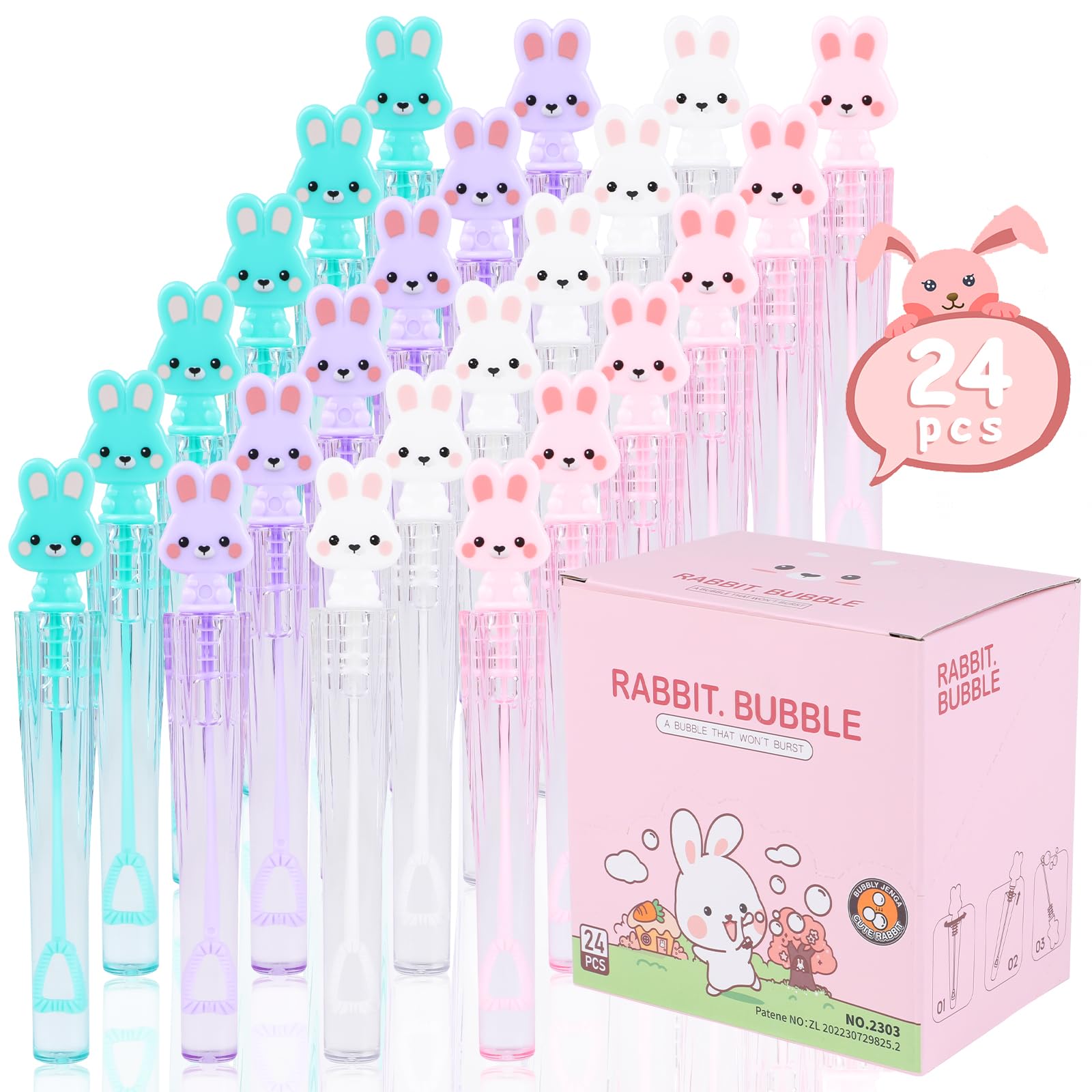 Amazon.com: JOFONY 24 Pcs Easter Bubble Wands,4 Designs Bubbles Stick ...
