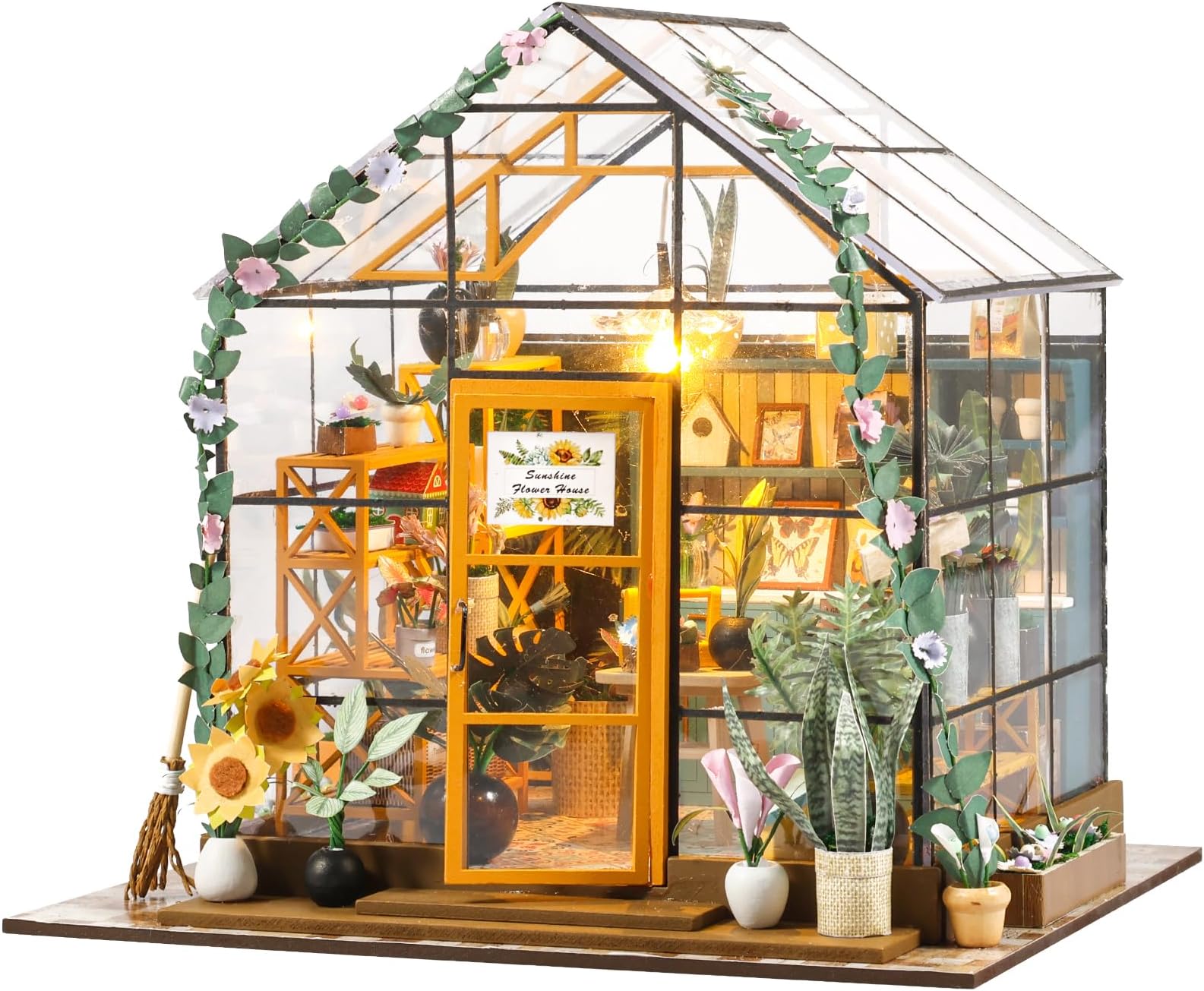 Mini Garden House Kit,Miniature Garden Shed Kit,Wooden Greenhouse Model ...