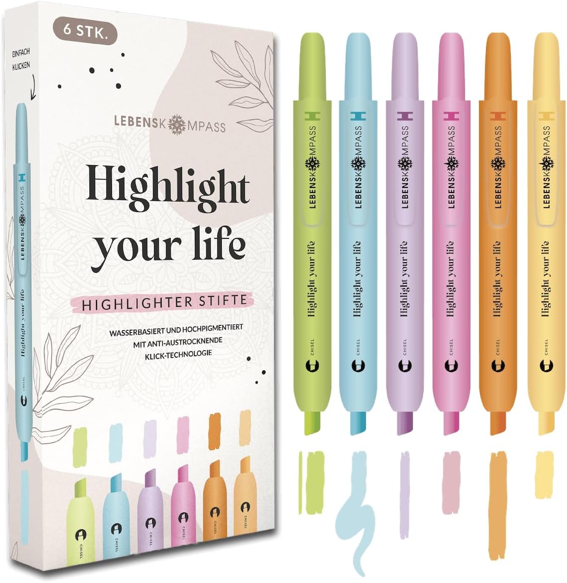 Textmarker - STABILO BOSS MINI Pastellove - 5er Pack - Hauch von ...