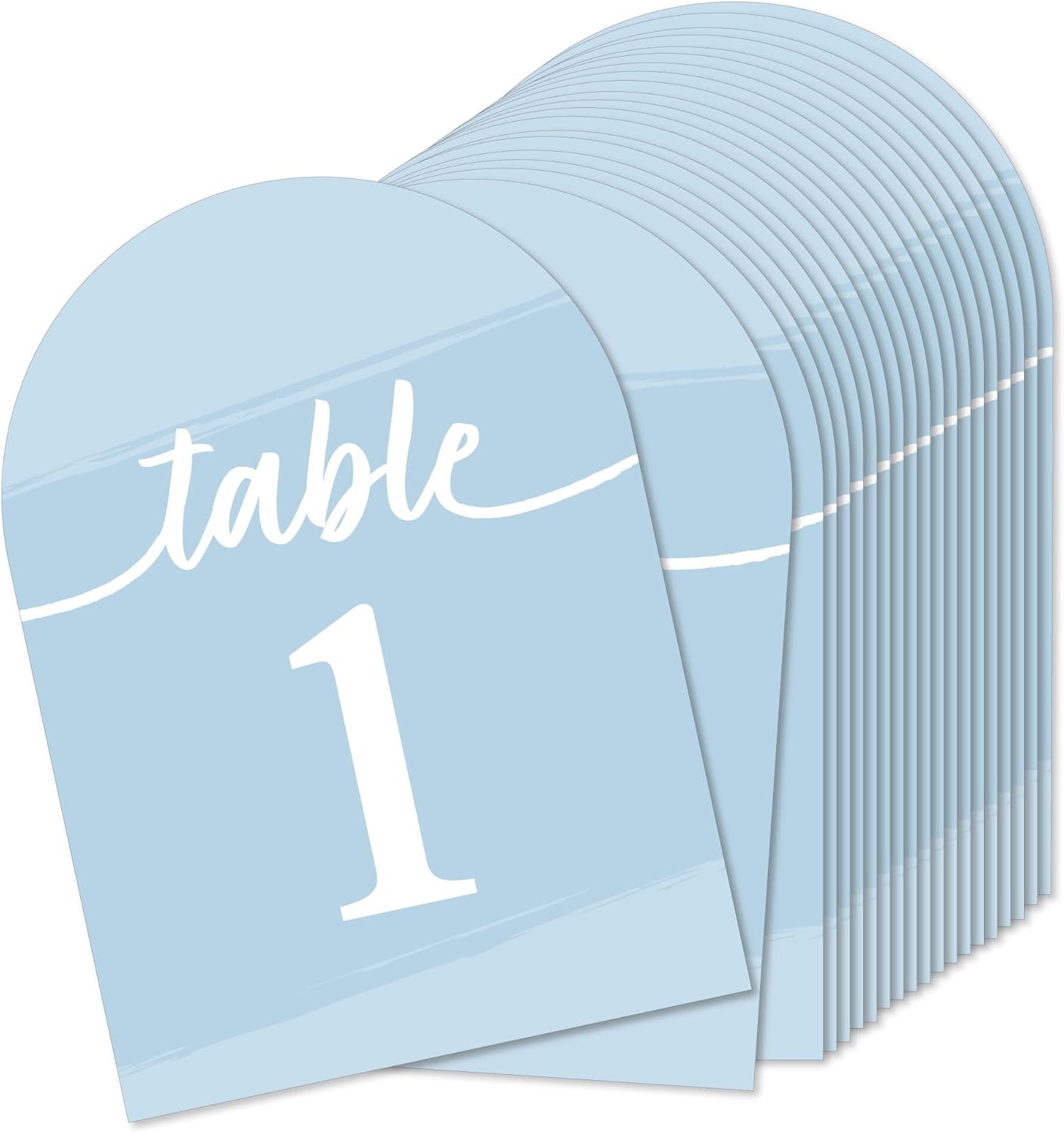 Amazon.com: Big Dot of Happiness Dusty Blue Table Number Cards - Double ...