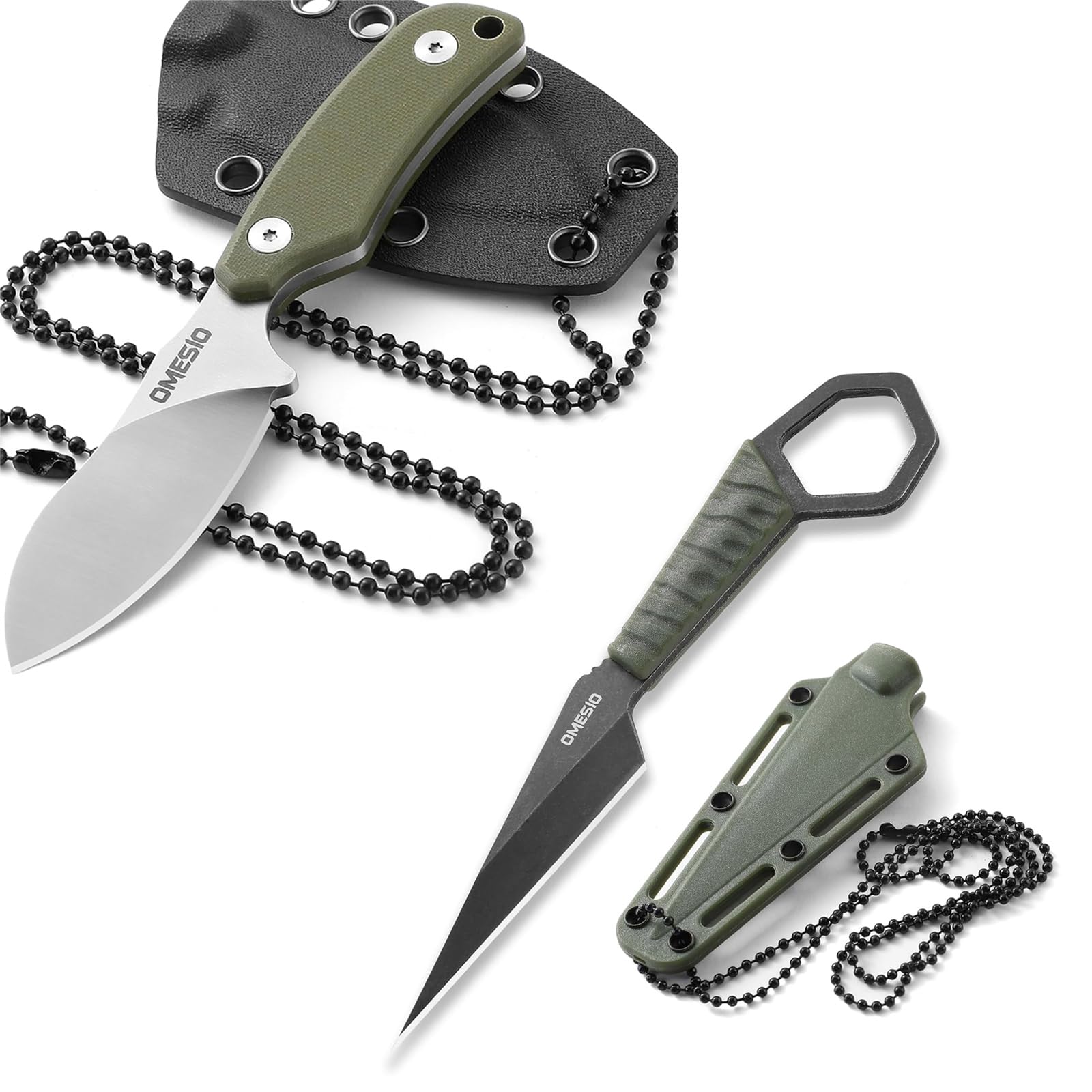 Amazon.com : Omesio Neck Knife for Men, Full Tang Small Fixed Blade ...