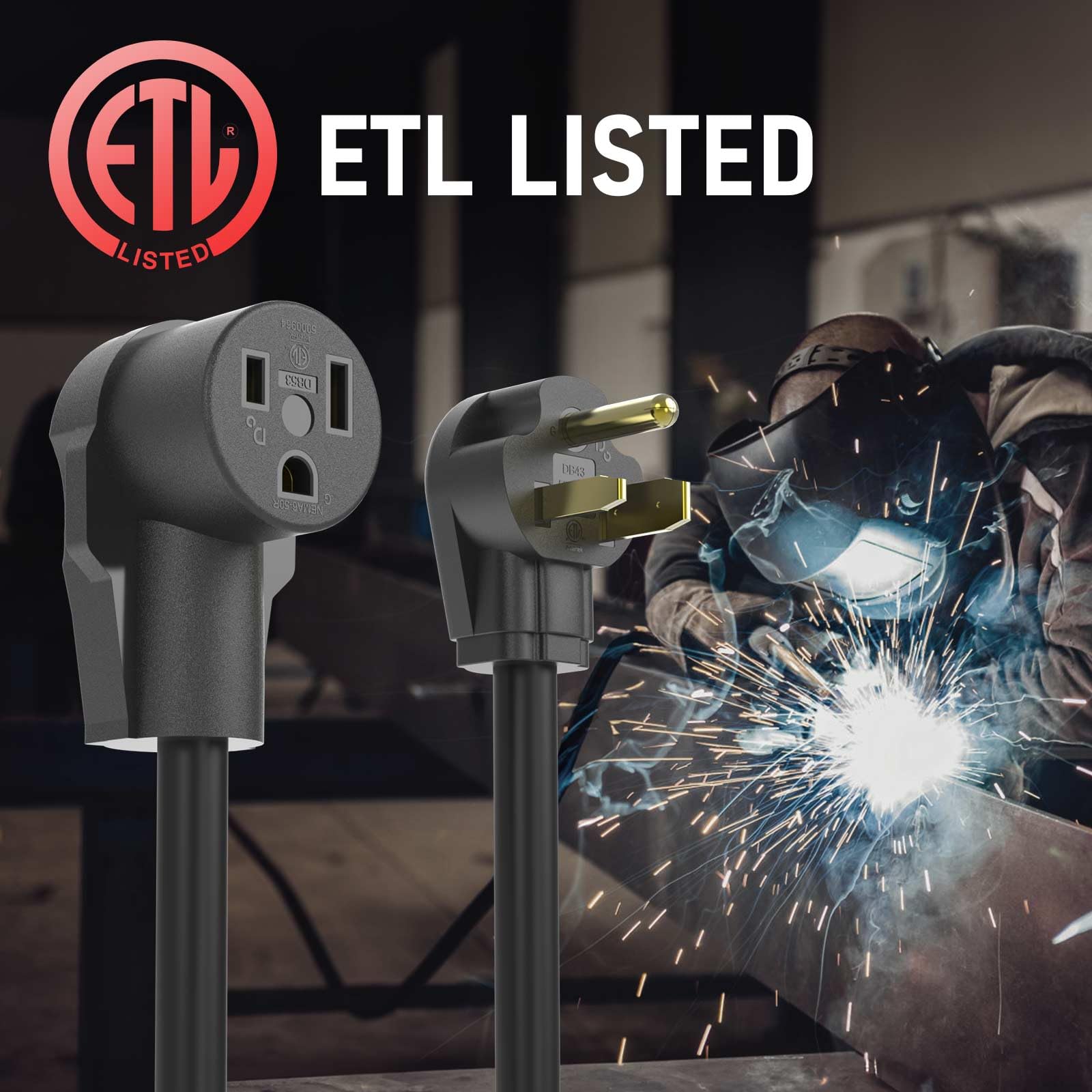 Snapklik.com : 40ft 250 Volt Welder Extension Cord 10 AWG Power ...