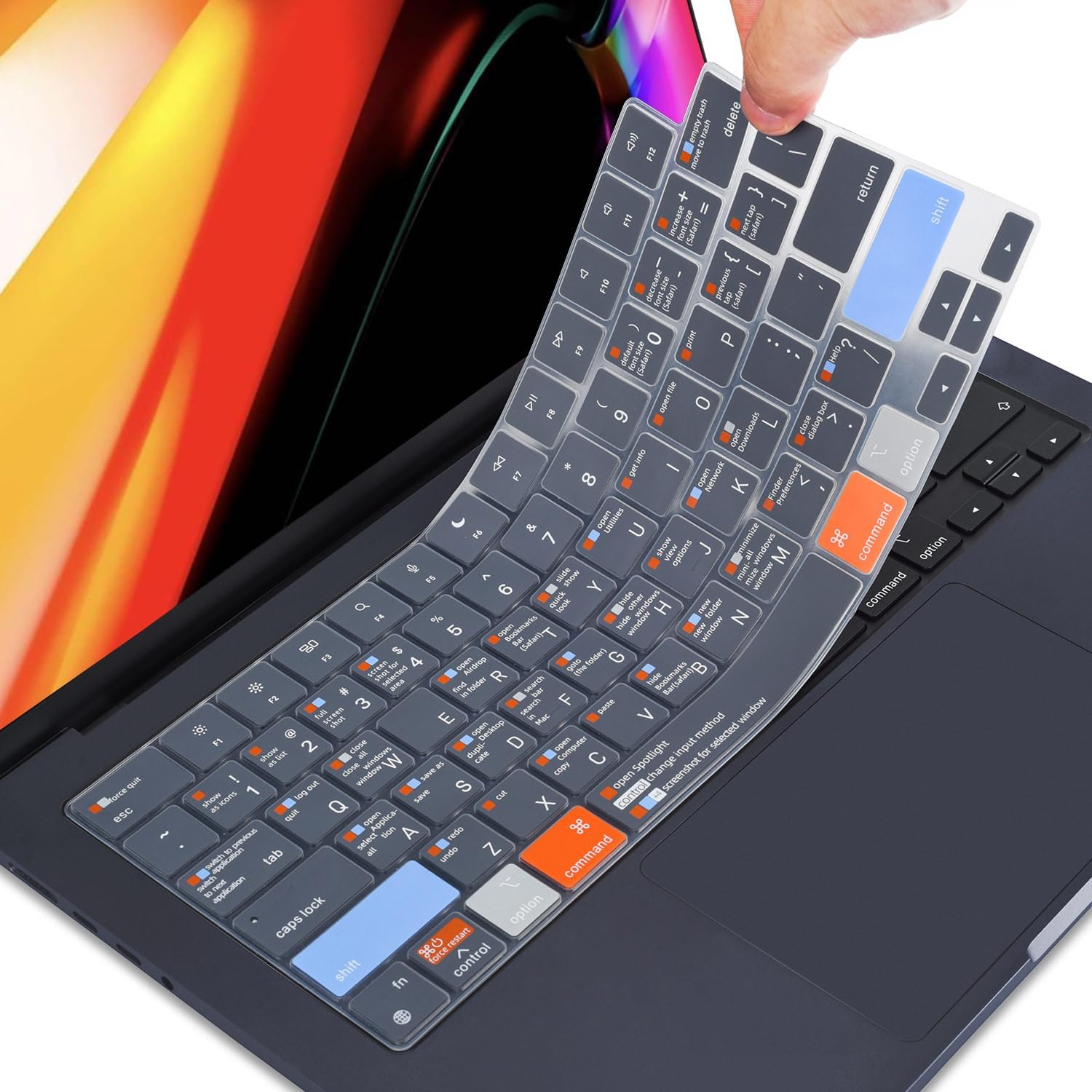Amazon.com: Keyboard Cover with MAC OS Shortcut Hot Keys for Apple ...