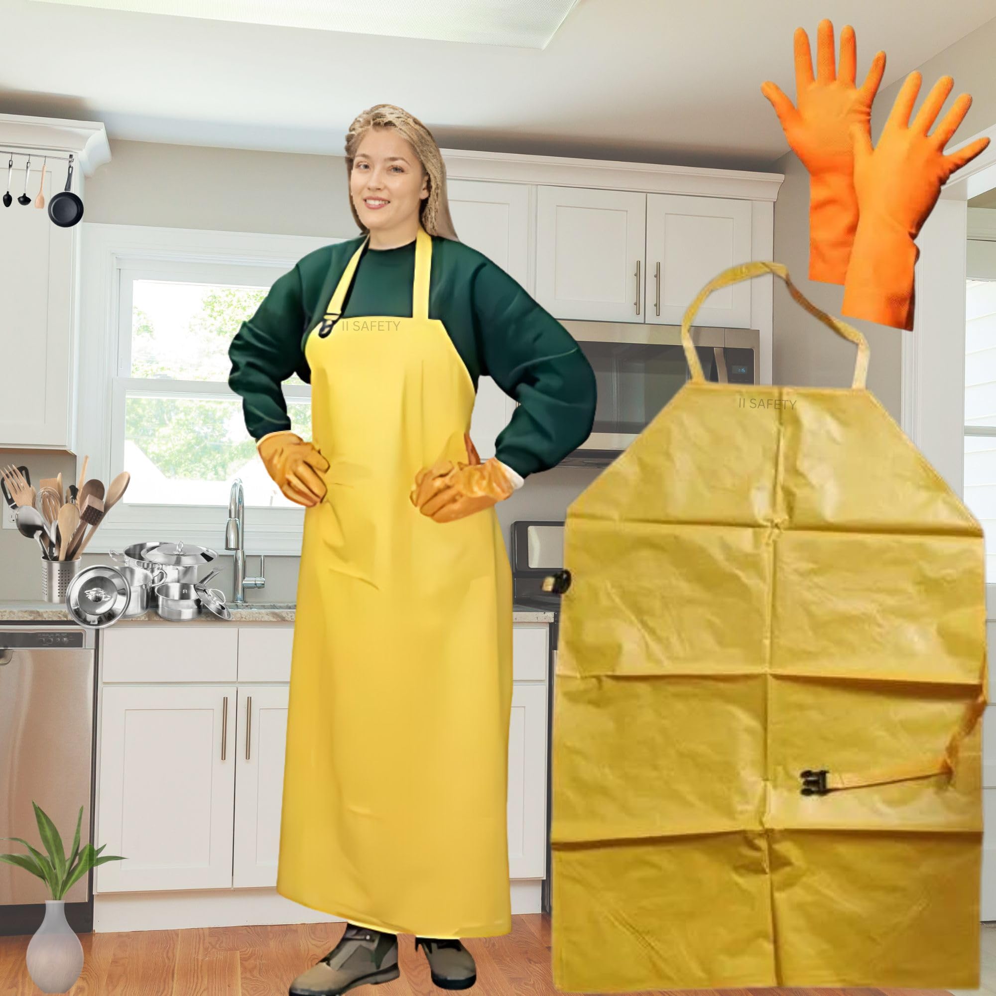 Buy II SAFETY Waterproof Apron for Dishwashing | Apron Dishwasher ...