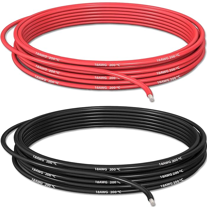 Buy 18 AWG Gauge Silicone Wire 20 Feet (3 Metres / 10ft Black) & (3 ...