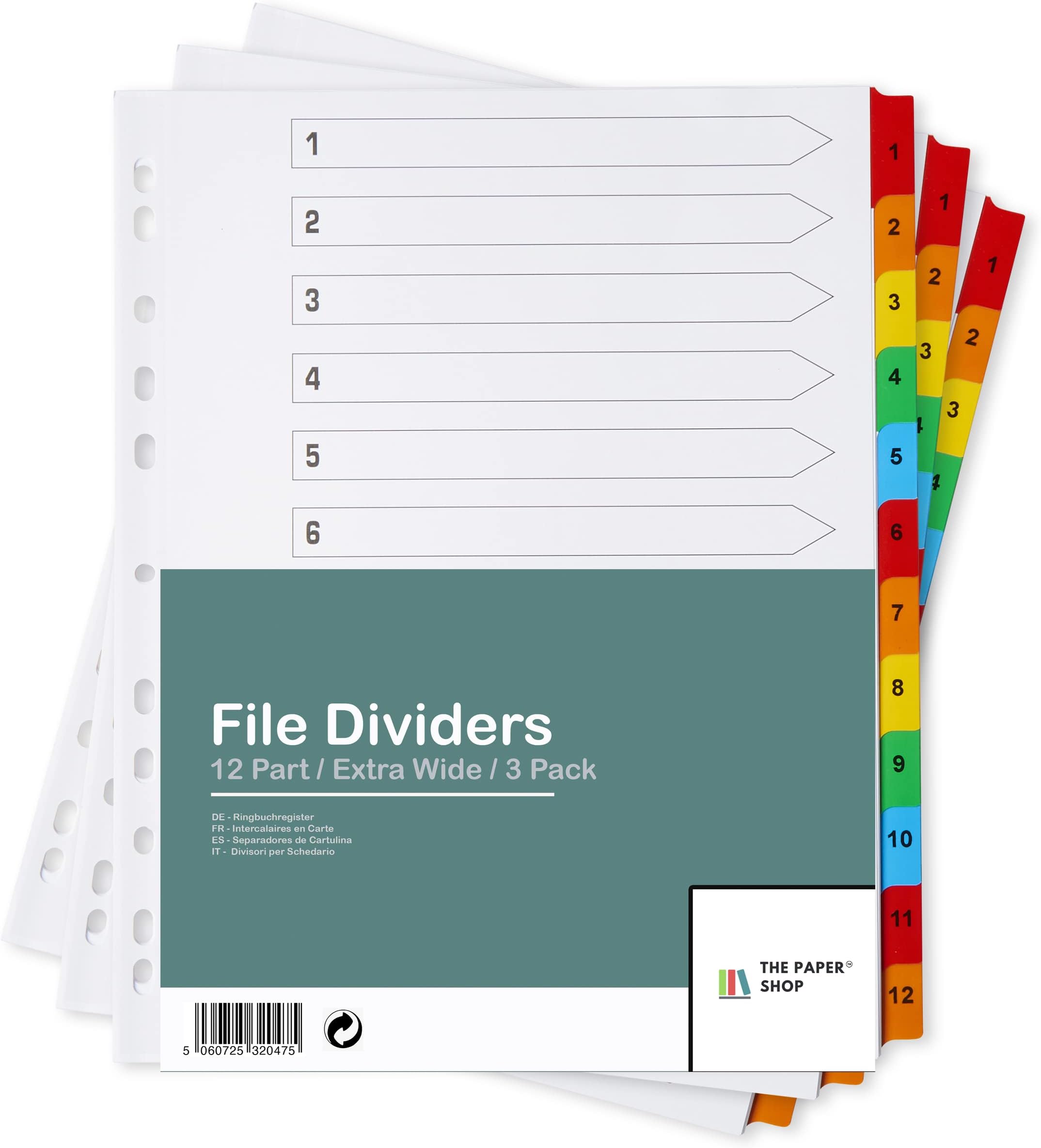 Rexel Mylar A4+ Dividers Extra Wide 5 Part, White/Multicolour, 75687 ...