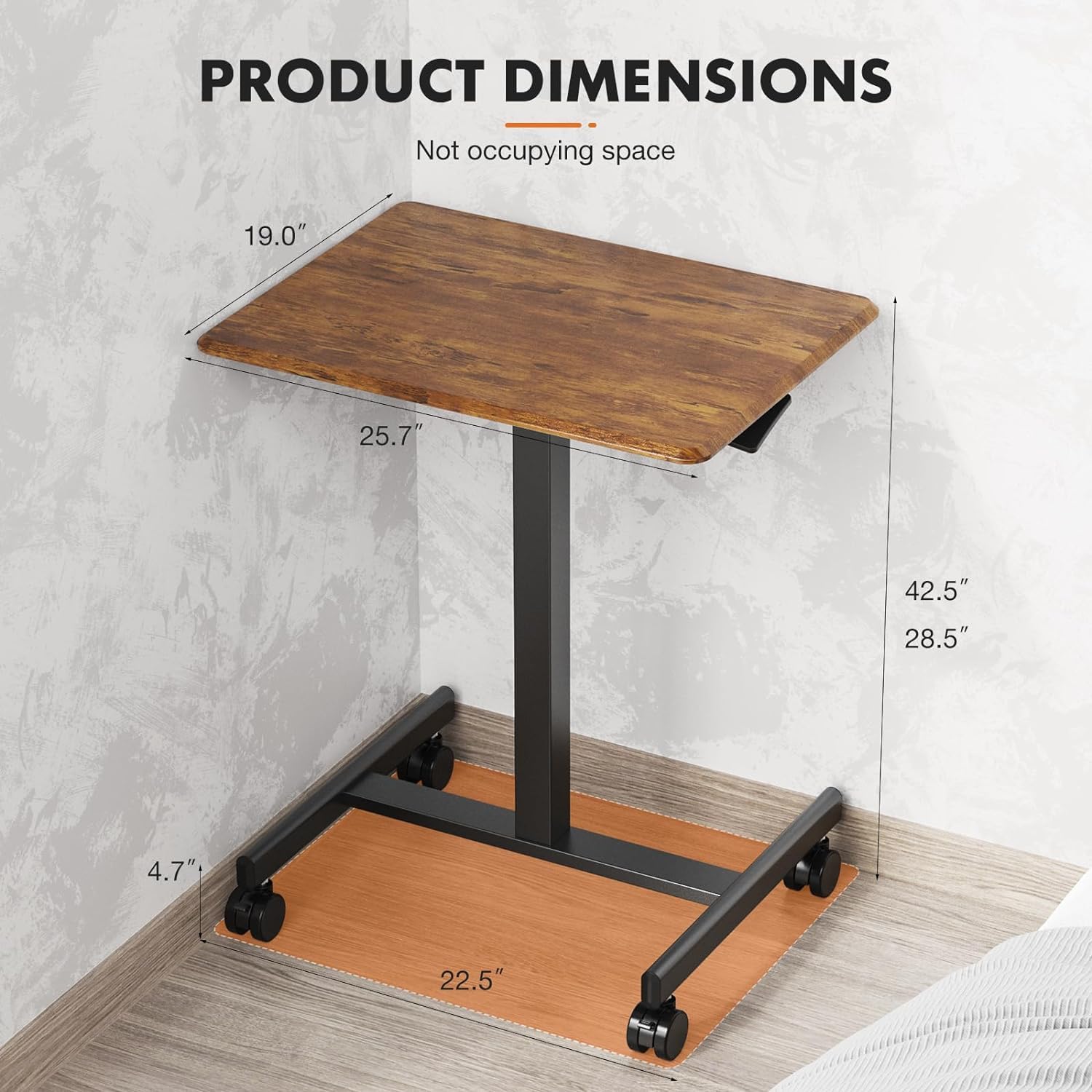 Snapklik.com : Sweetcrispy Small Mobile Rolling Standing Desk - Overbed ...