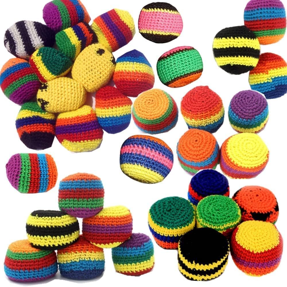 Amazon.com: Hqtek footbags 25 Packs Juggling Hacky Balls Sack Durable ...