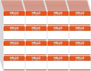 Amazon.com : Zacool 480 Pcs Orange Name Tag Stickers (3 "x 2 ...