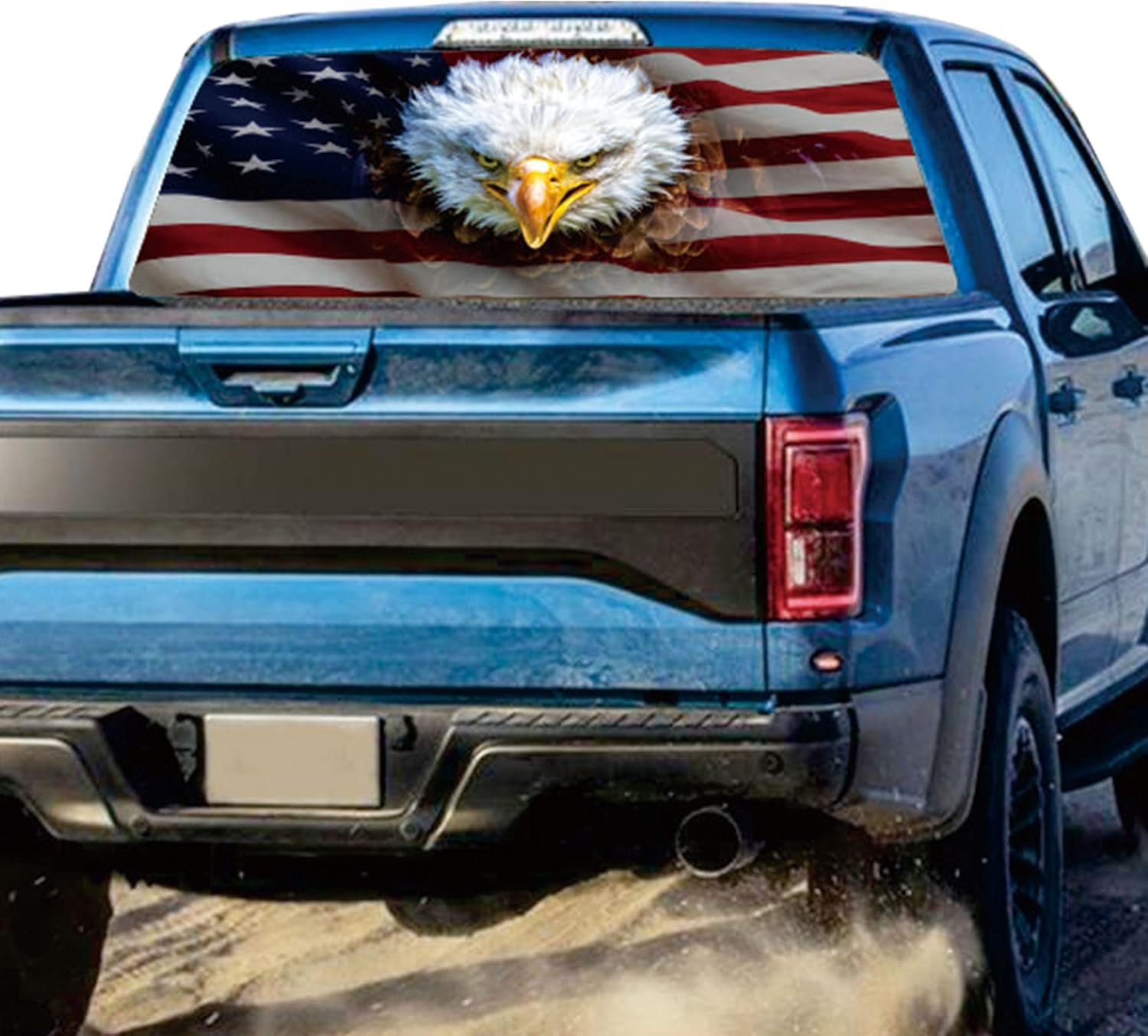 Eagle American Flag Rear Window Decal Fits Pickup Truck, SUV, Car ...