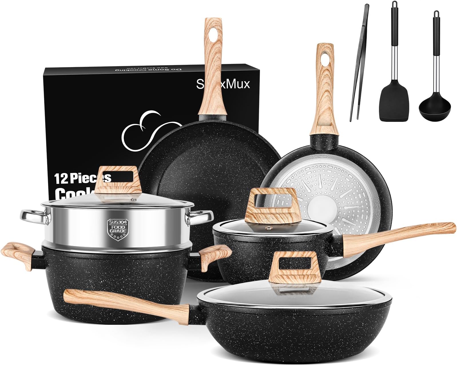 Amazon.com: SODAY 12 Pcs Pots and Pans Set, Nonstick Cookware Sets ...