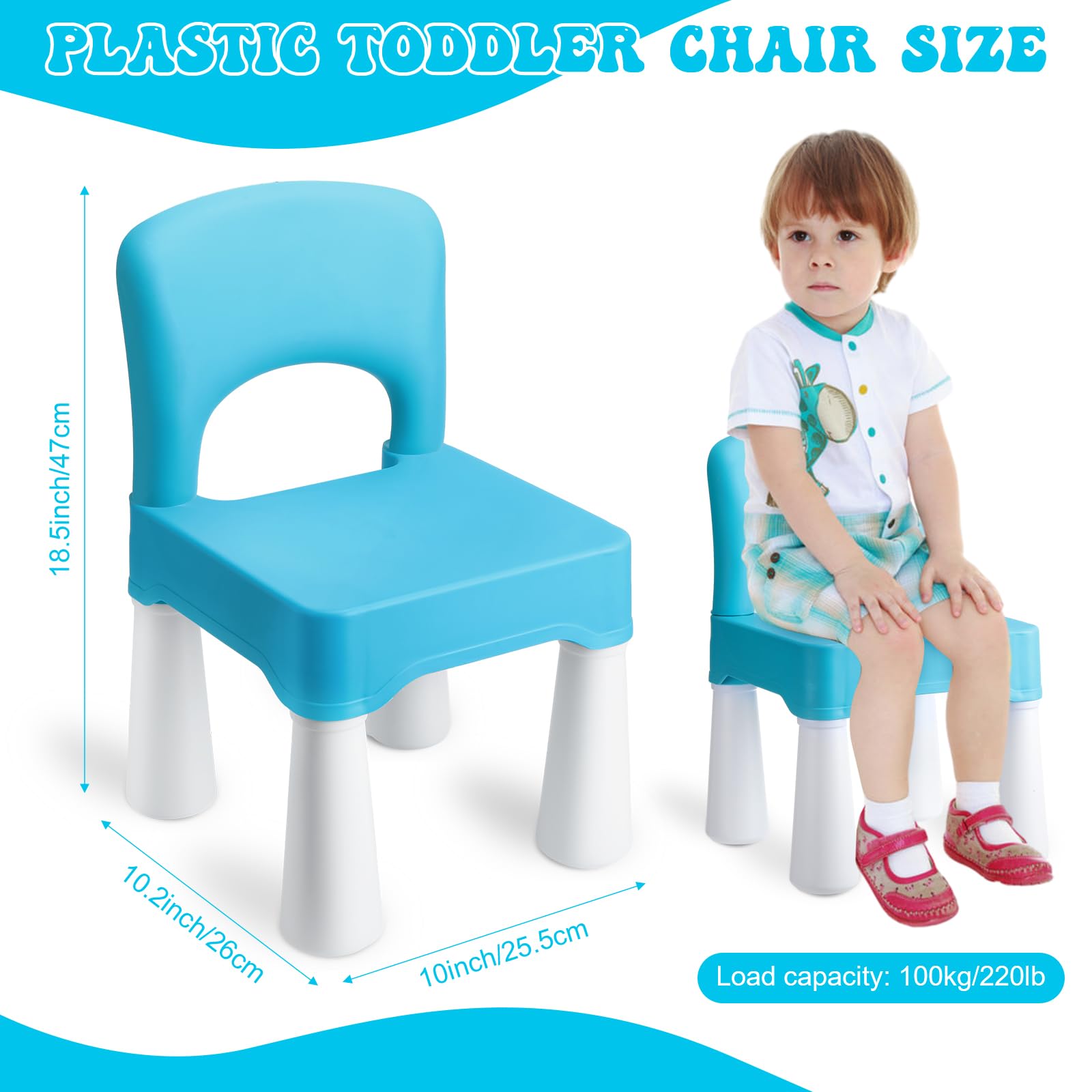 Sintuff 2 Pcs Plastic Toddler Chair for Boys and Girls Durable Plastic ...