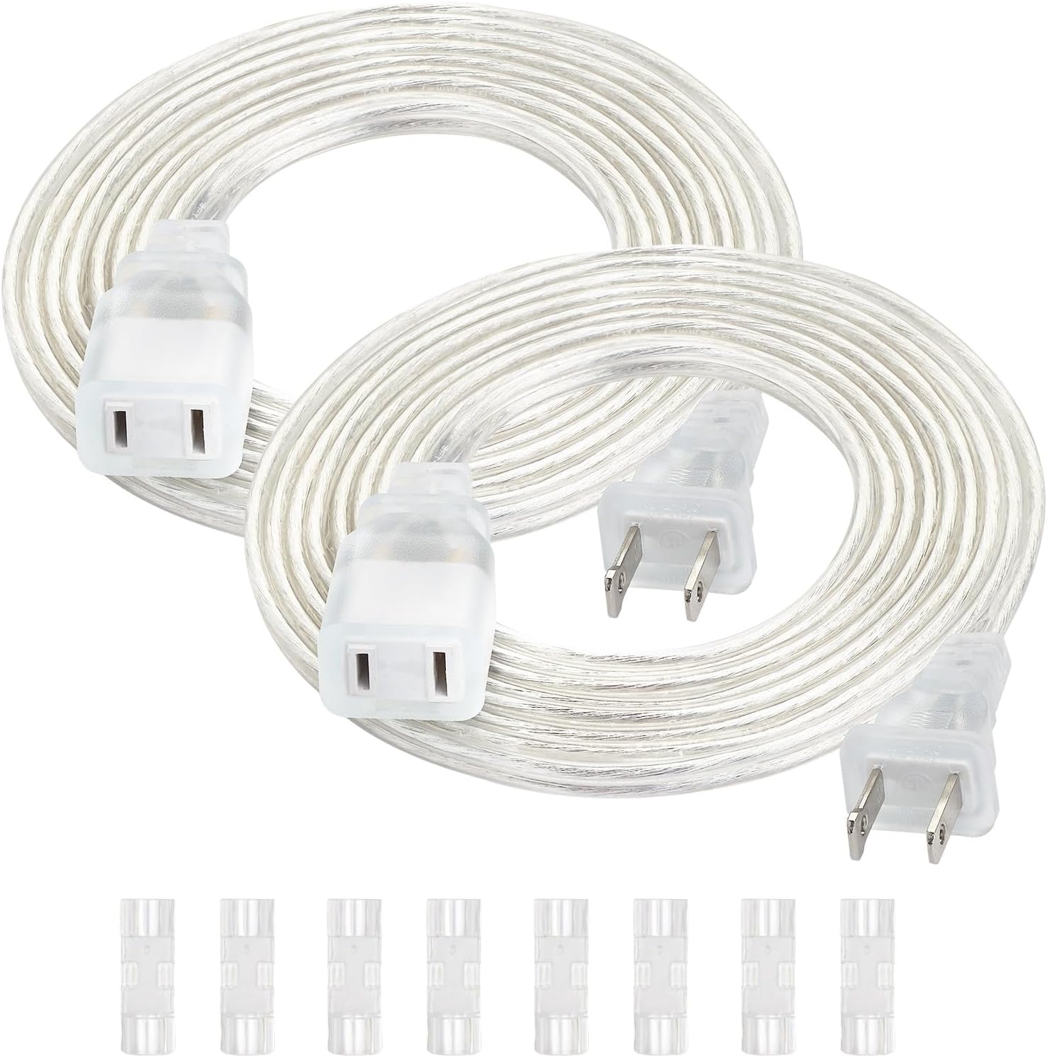 Amazon.com: PEESIN Extension Cord 6 Feet, 2 Pack Clear Extension Cord ...