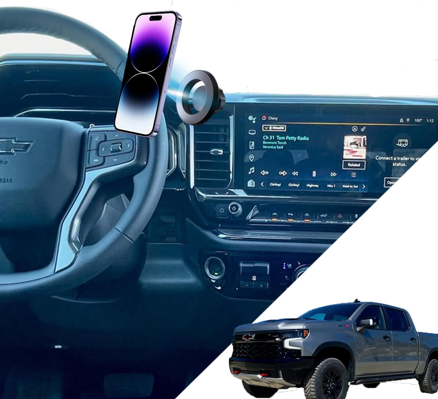 Amazon.com: oricarmes Chevy Silverado Phone Mount Silverado Phone ...