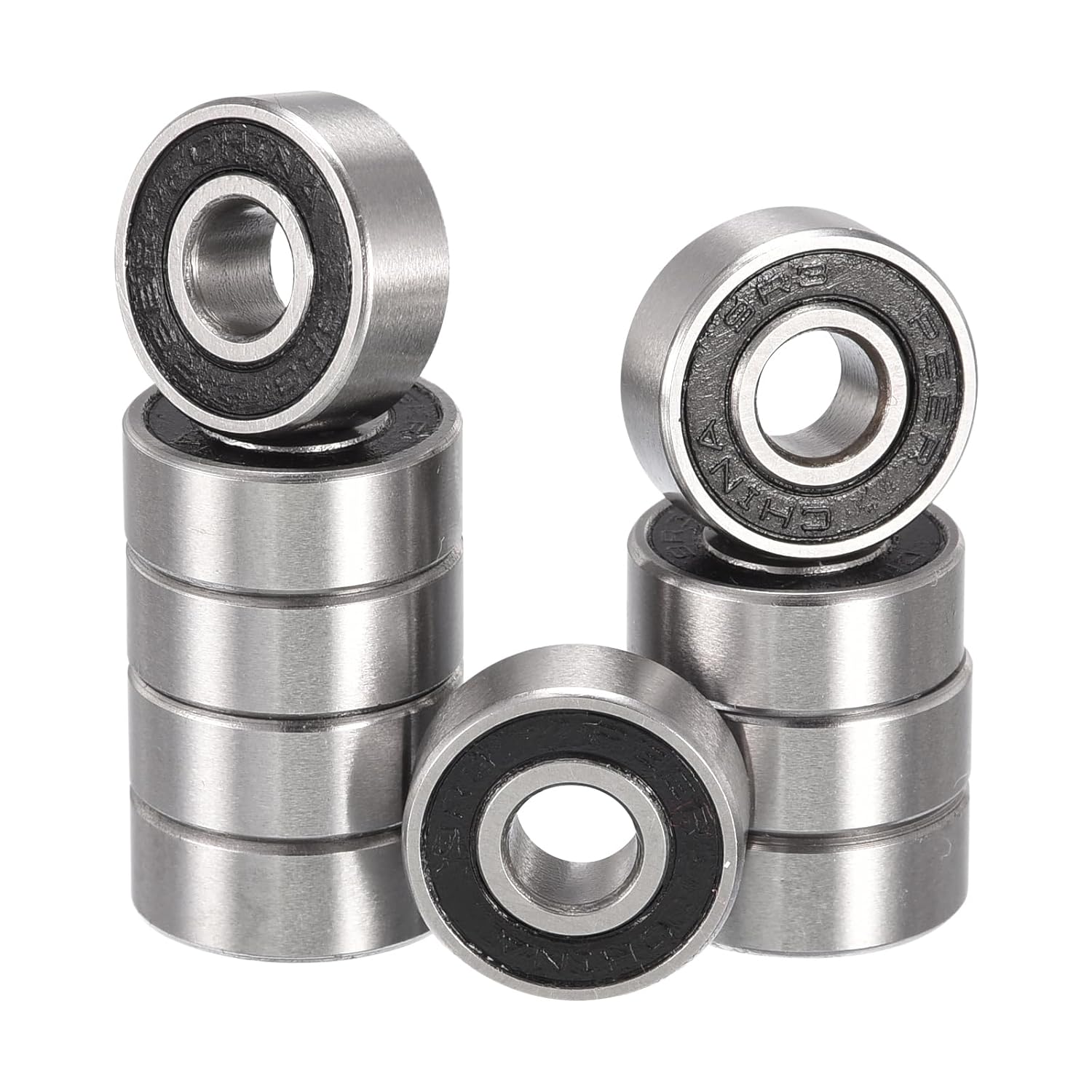 HiPicco R3-2RS Deep Groove Ball Bearings, ID 3/16" x OD 1/2" x Width 10 ...