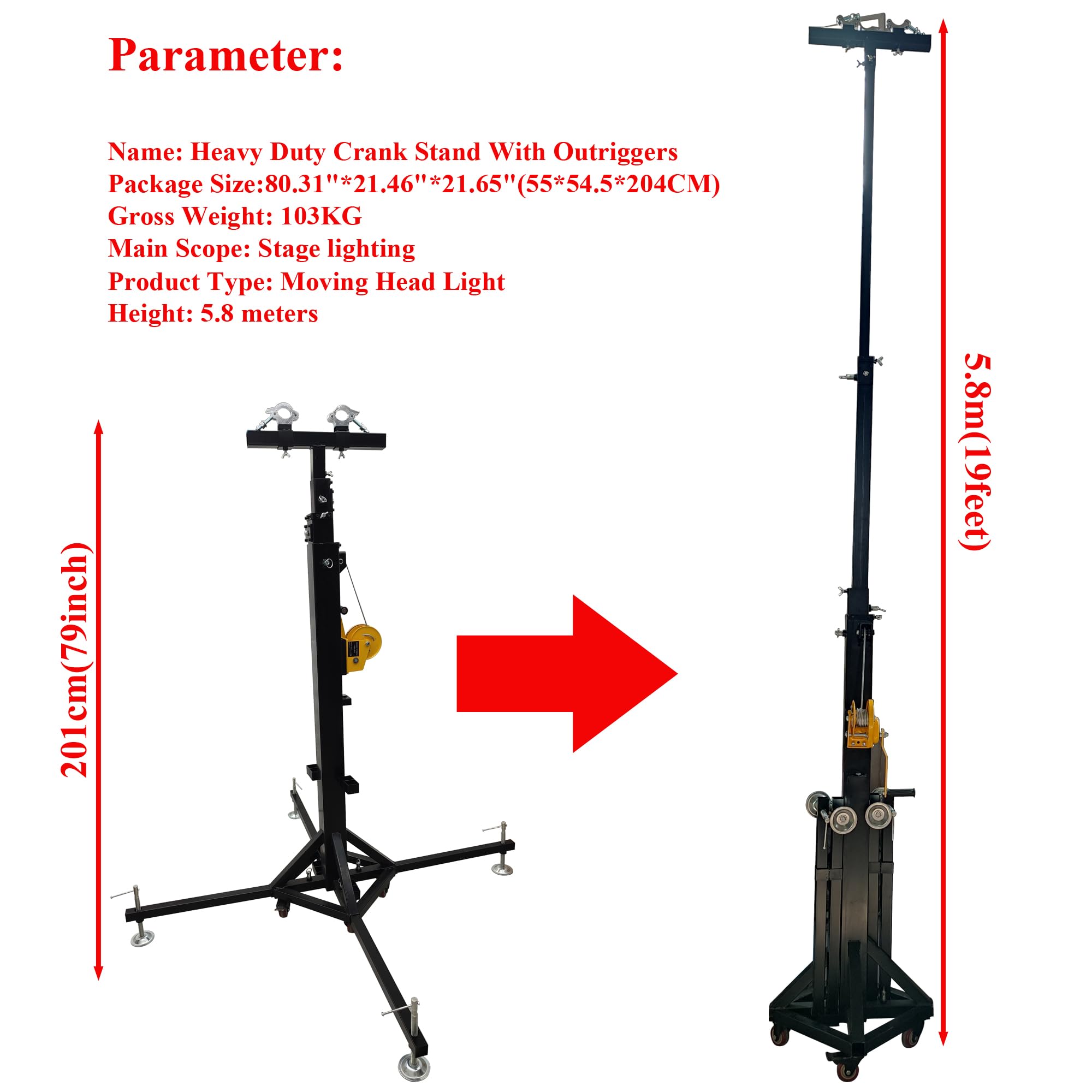 Heavy Duty Crank Stand Sculpture 18 Ft Lighting Heavy Duty Crank Truss