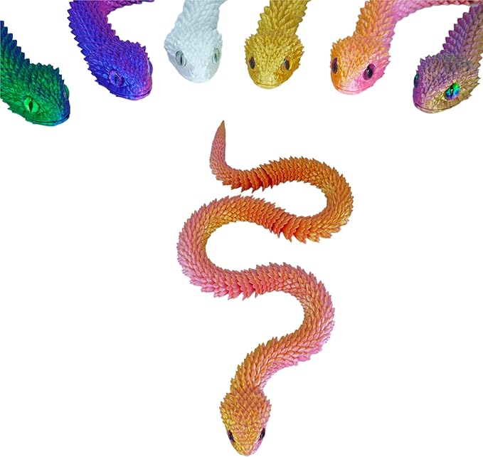 Amazon.com: Nemoro 3D Printed Articulated Snake – 29.5'' Crystal-Like ...