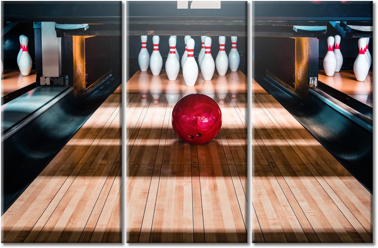 Amazon.com: TUMOVO Office Decor Bowling Alley Was Laid in A Wooden Lane ...