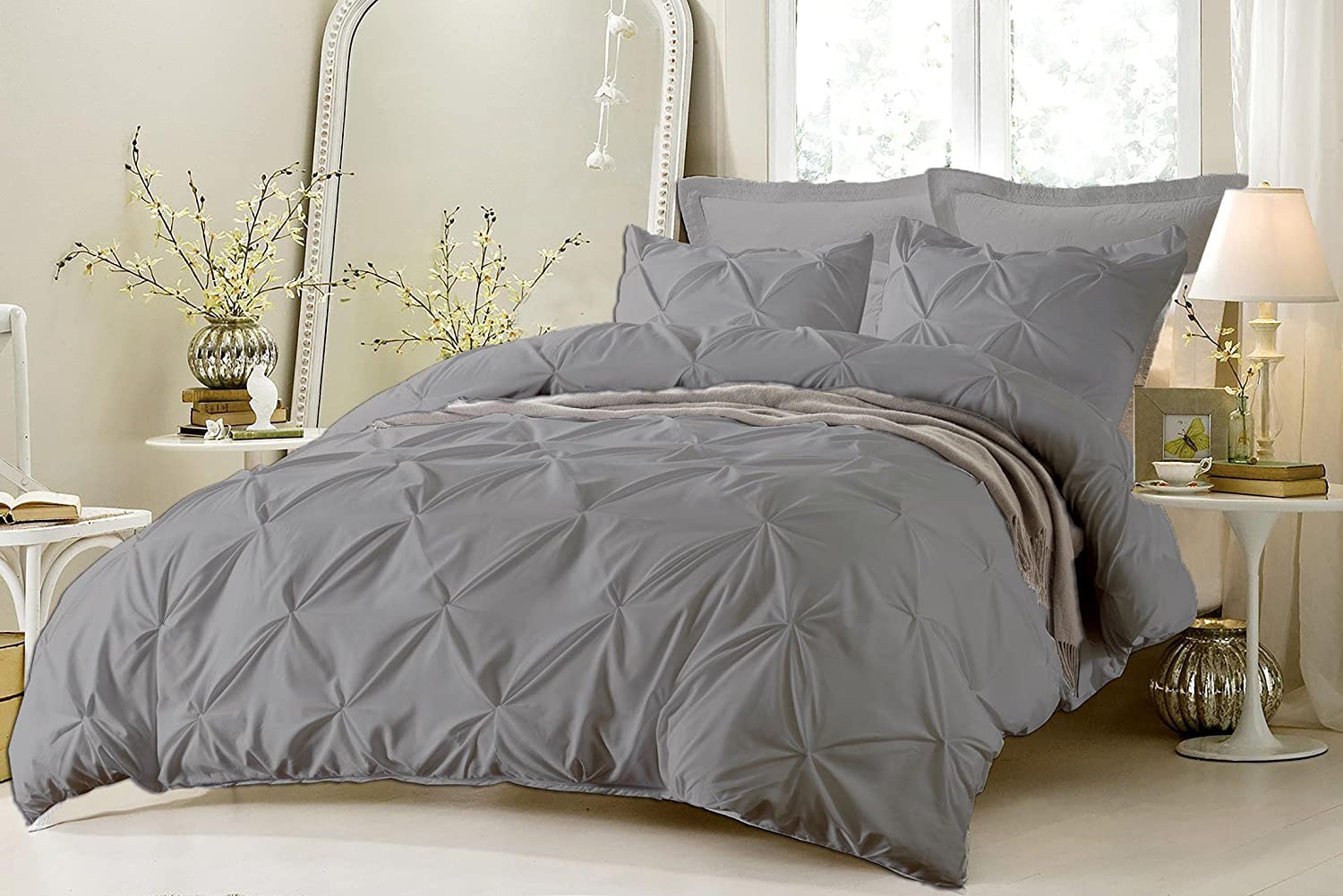 Buy 3 PC Pinch Duvet Cover Set - 1 Zipper Clouser Duvet Cover with 2 ...