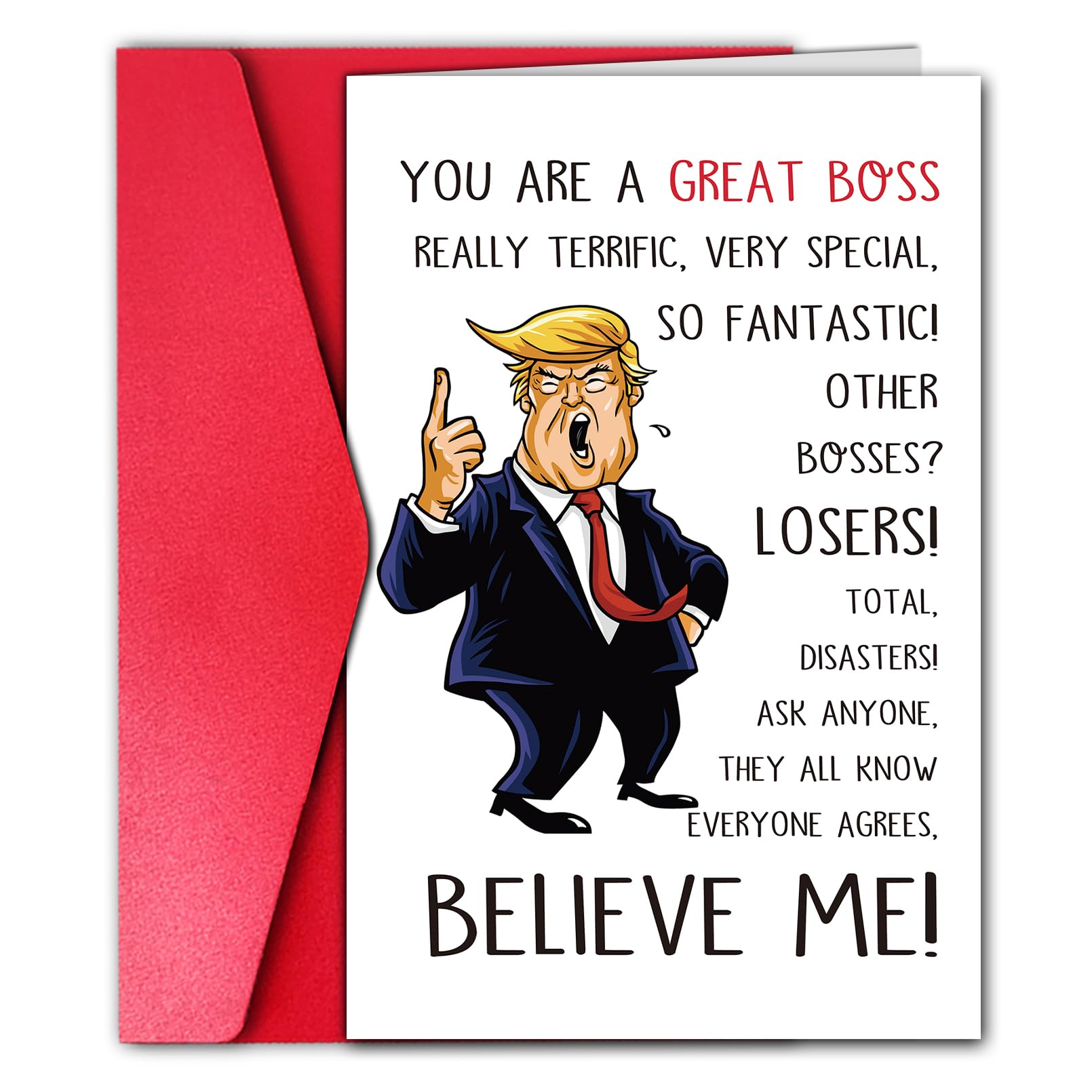 Amazon.com : GYYsweetus Trump Boss Day Card, Funny Boss’s Day Gift for ...