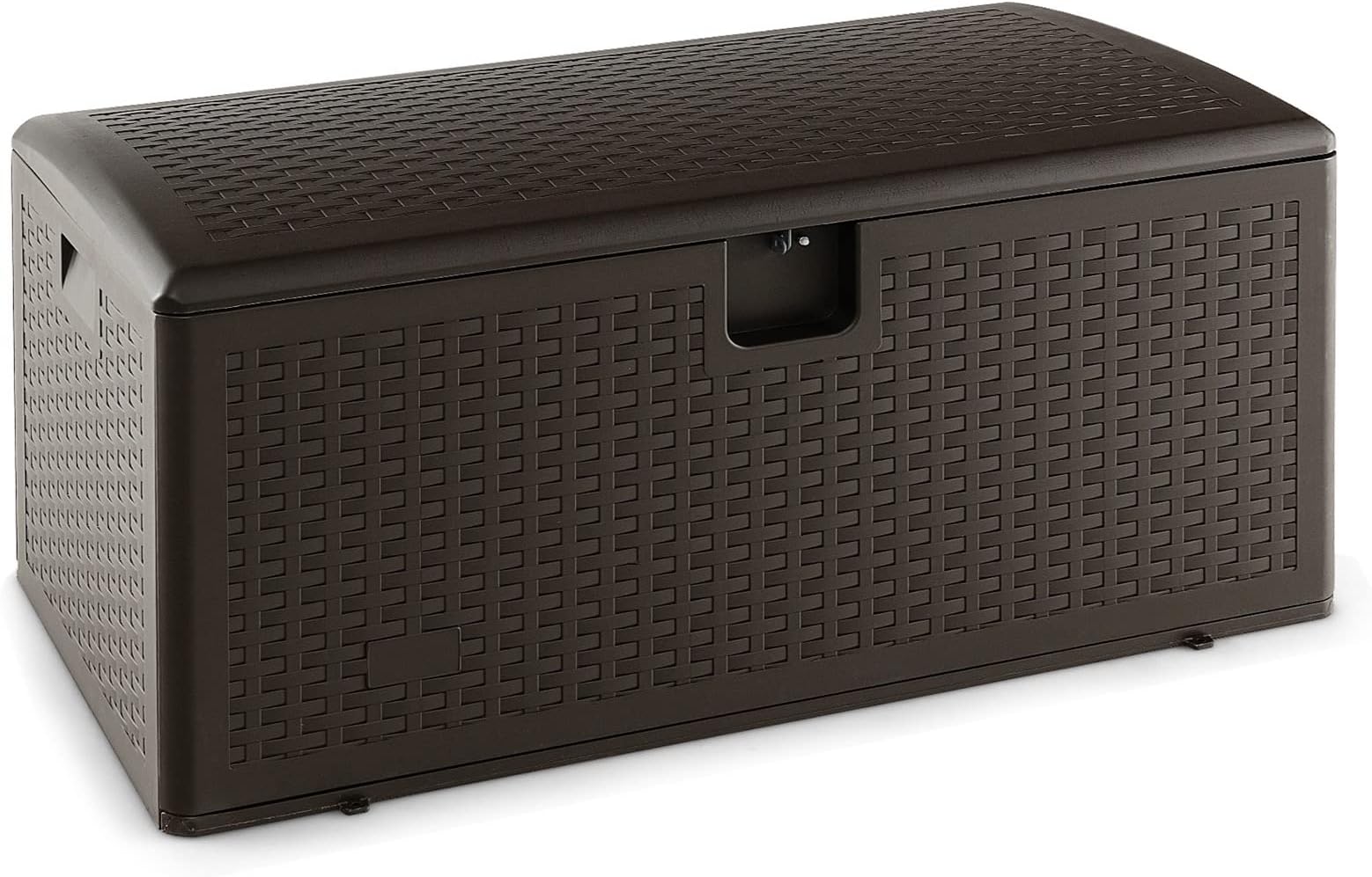 vidaXL Garden Storage Chest Poly Rattan Brown Outdoor Patio Utility Box ...