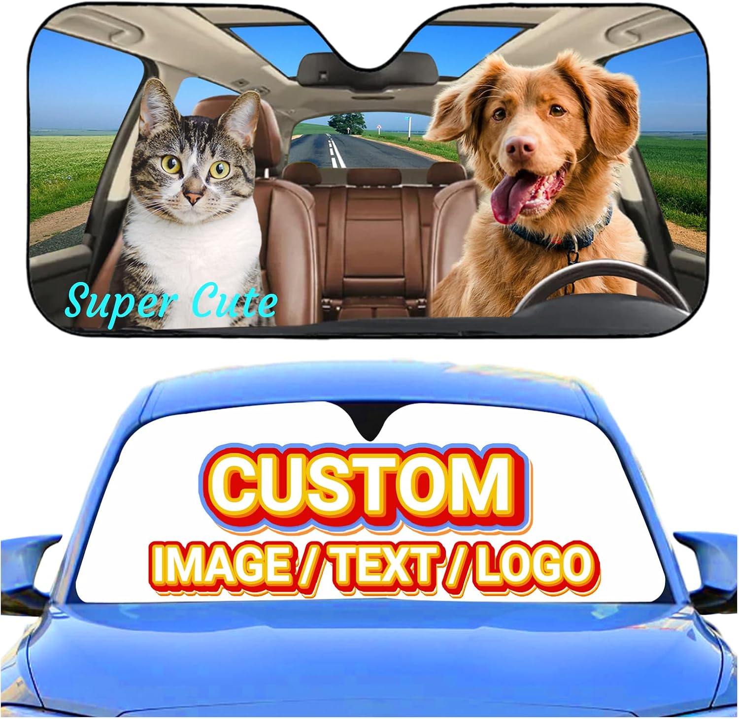 Custom Windshield Sun Shade Sunshade for Car Windshield OXYEFEI ...