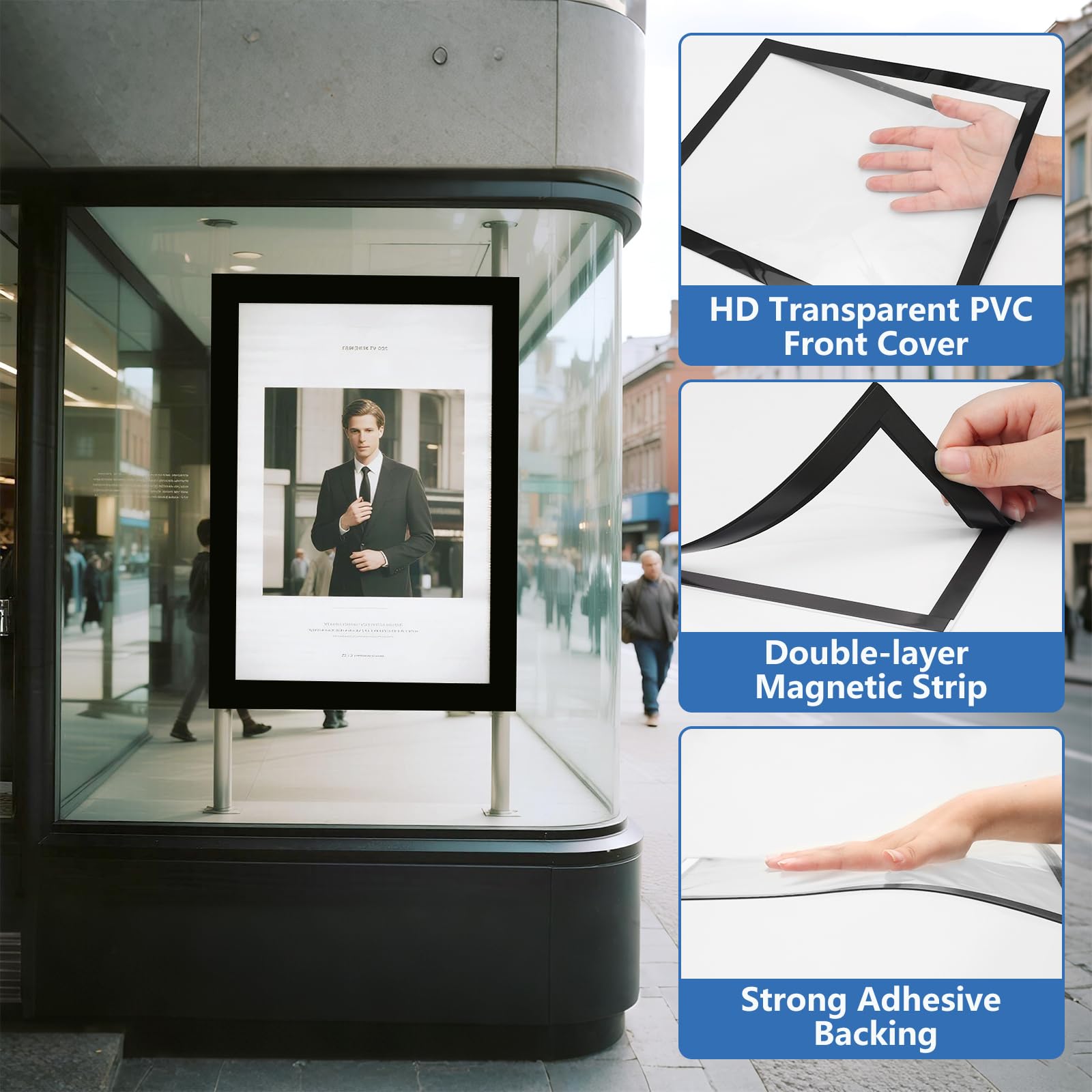 Snapklik.com : NUITPY 25 Pack Magnetic Sign Holder, 8.5in X 11in Self ...