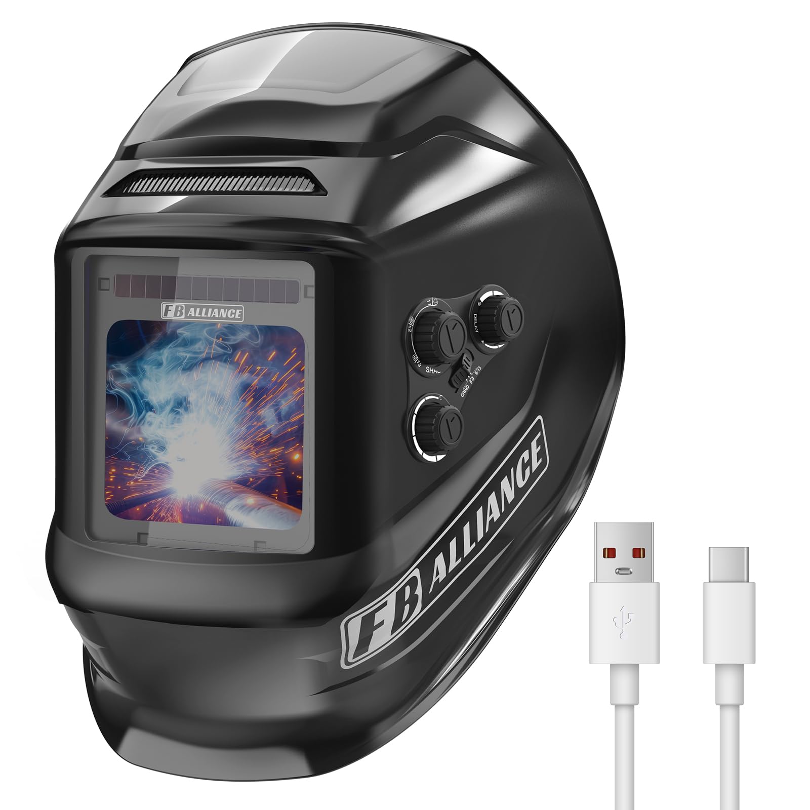 3.94”×3.82” Large Viewing Welding Helmet, True Color Auto Darkening ...