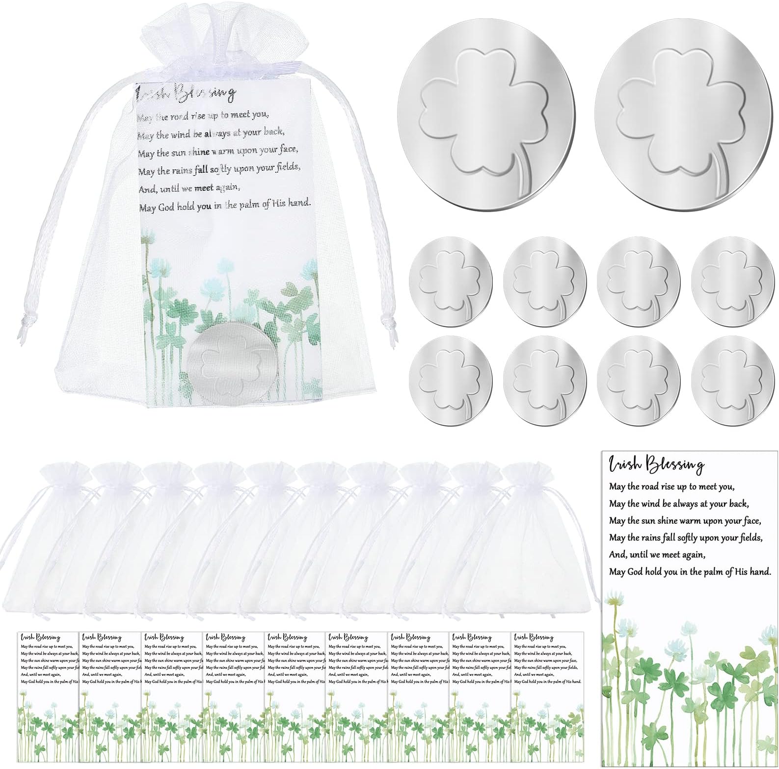 Amazon.com: Hicarer Lucky Coins 4 Leaf Clover Coins Round Collectors ...