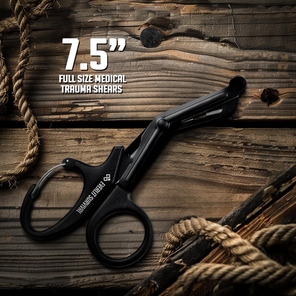 Snapklik.com : EVERLIT Trauma Shears Black Titanium Coated Non-Stick ...