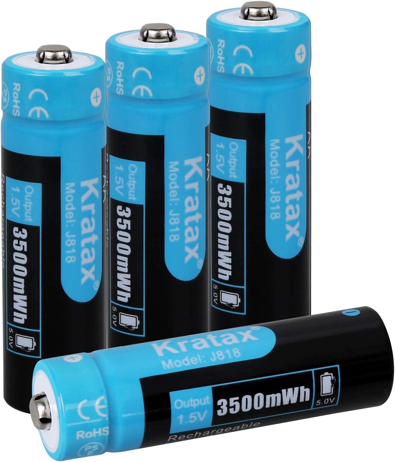 Hixon Lot de 4 piles AA rechargeables 1,5 V au lithium AA avec 3500 mWh ...