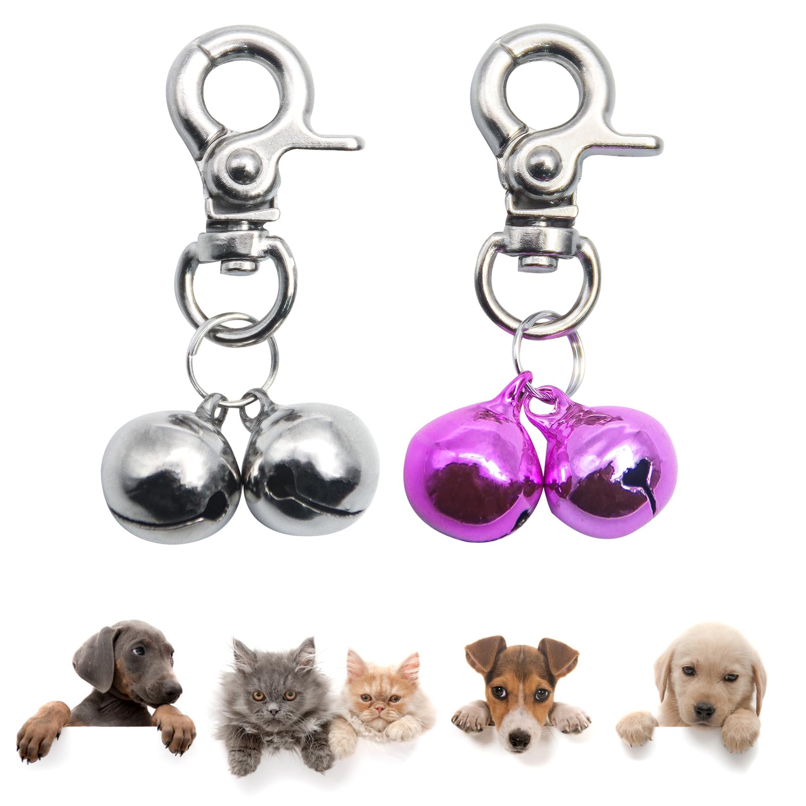 Bell For Dog Collar 2-Pack Pet Collar Bells - Stainless Steel Jingle ...