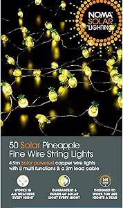 NOMA Solar Fine Wire Lights, 50 Warm White Pineapple LED's : Amazon.co ...