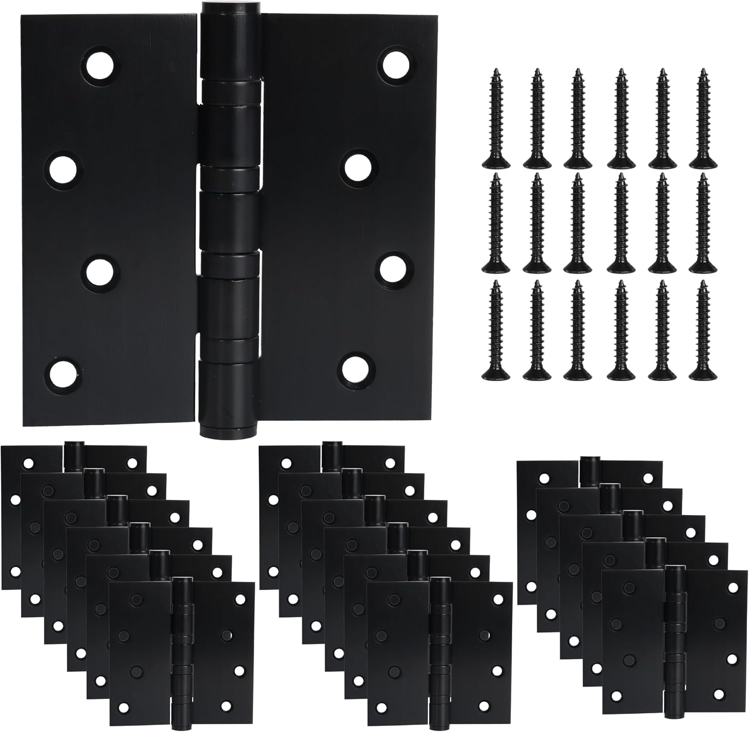 Riyhch 18 Pcs 4 inch x 4 inch Matte Black Heavy Duty Door Hinge ...