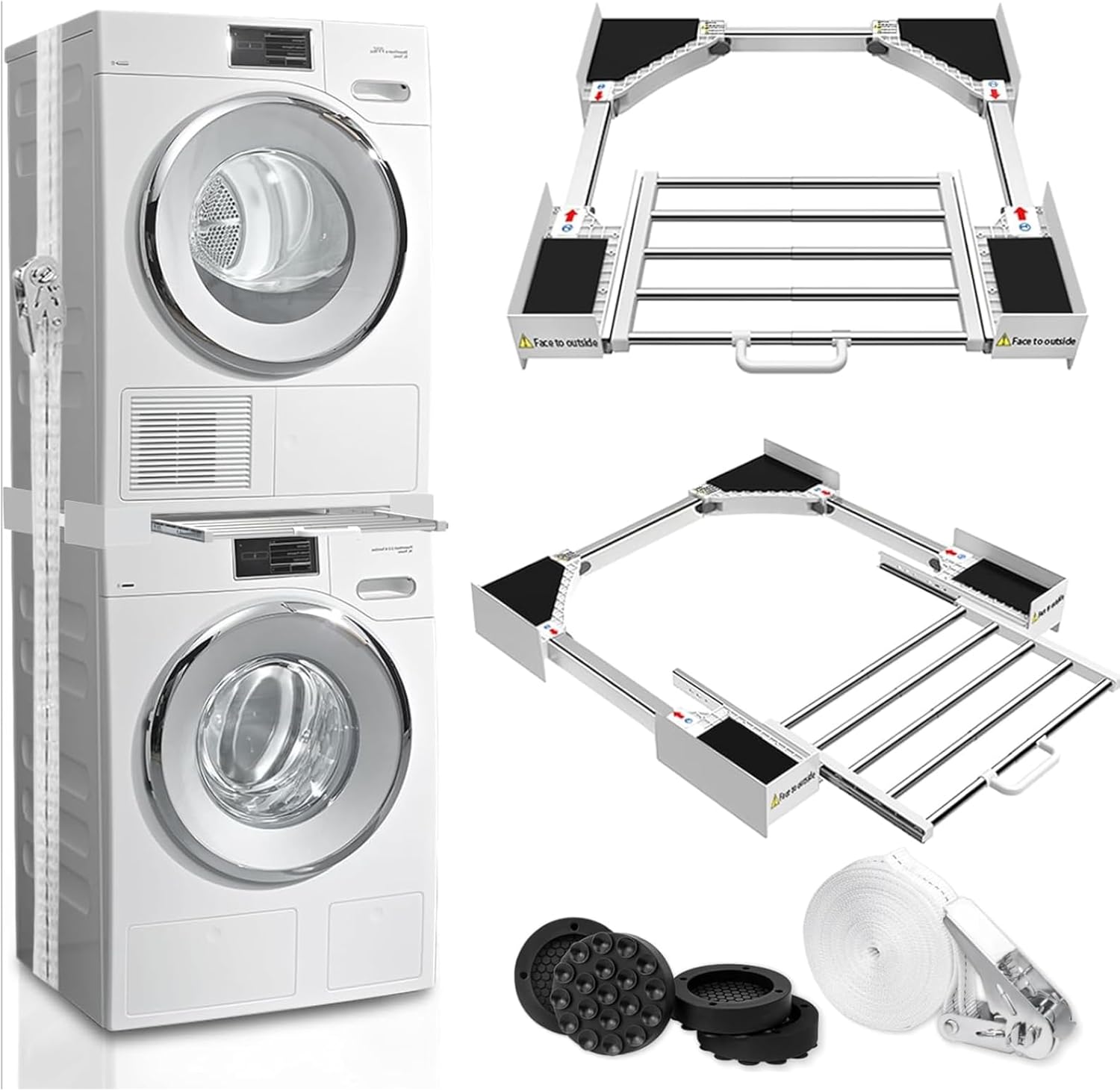 Forubar Universal Washer Dryer Stacking Kit, Pull Out Drying Rack ...