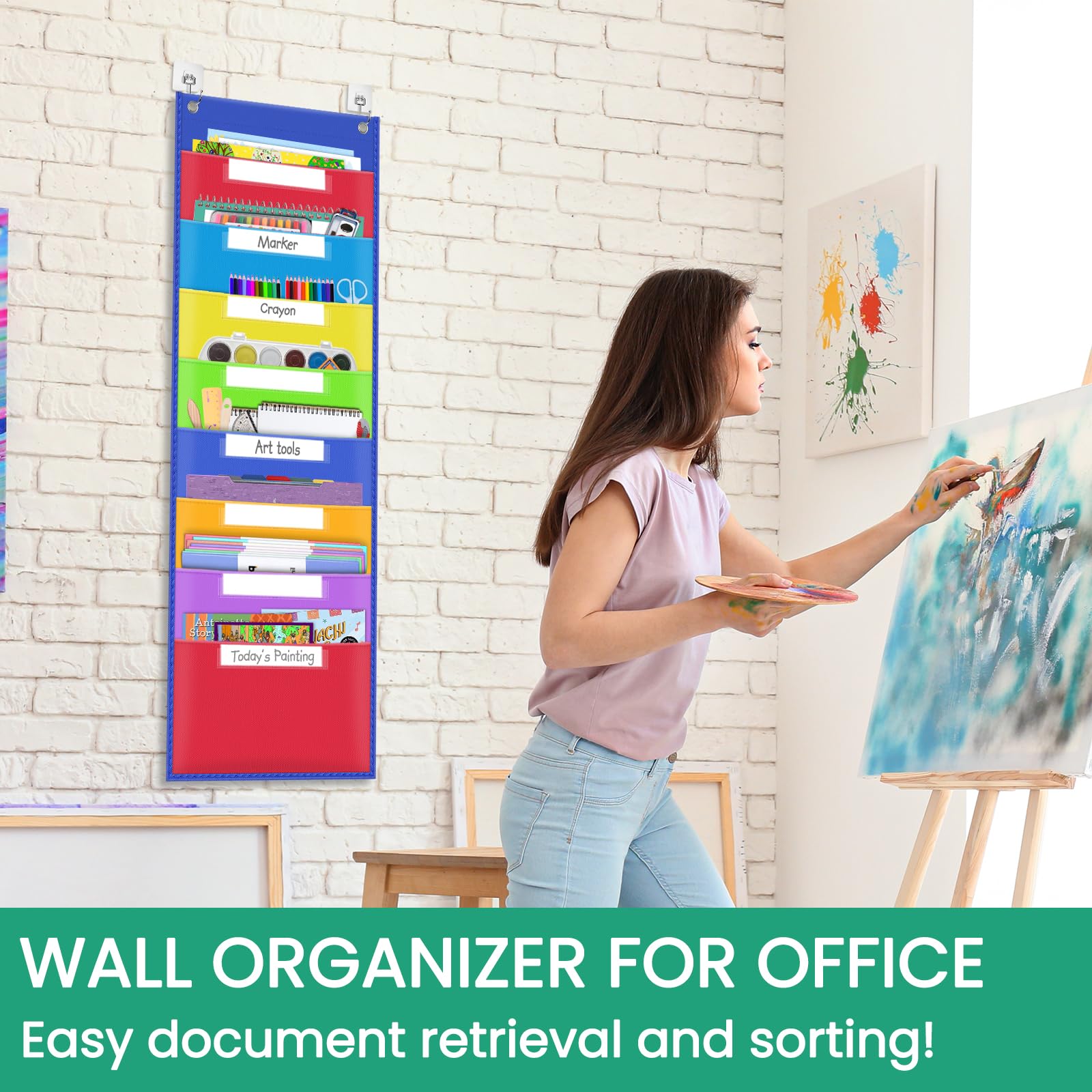 Snapklik.com : Godery Wall Hanging Pocket Chart, Fabric File Folder ...