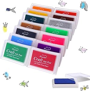 Amazon.com: 15Pcs Colors Ink Pads for Stamping Washable Fingerprint Ink ...