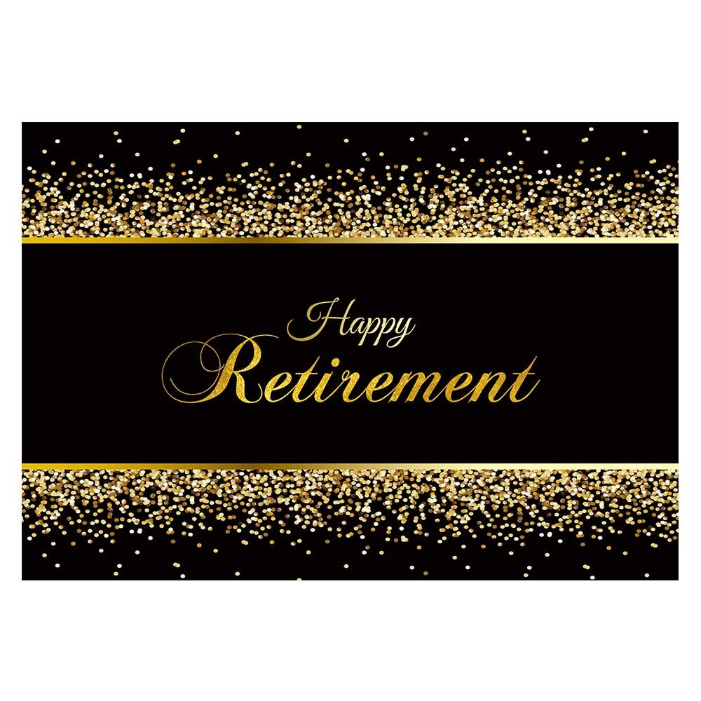 Funnytree 7x5ft Gold And Black Happy Retirement Backdrop Golden Glitter ...