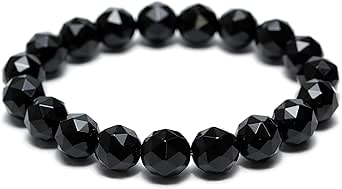 Amazon | [AMERI] チベット産カットモリオン(黒水晶) ブレスレット《AAAランク10mm》 (内径15cm) 【ブレスレット | ブレスレット 通販