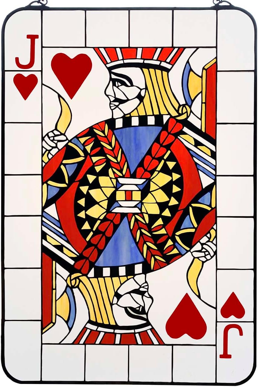 Amazon.com: Bieye W10085 Playing Card Tiffany Style Stained Glass ...