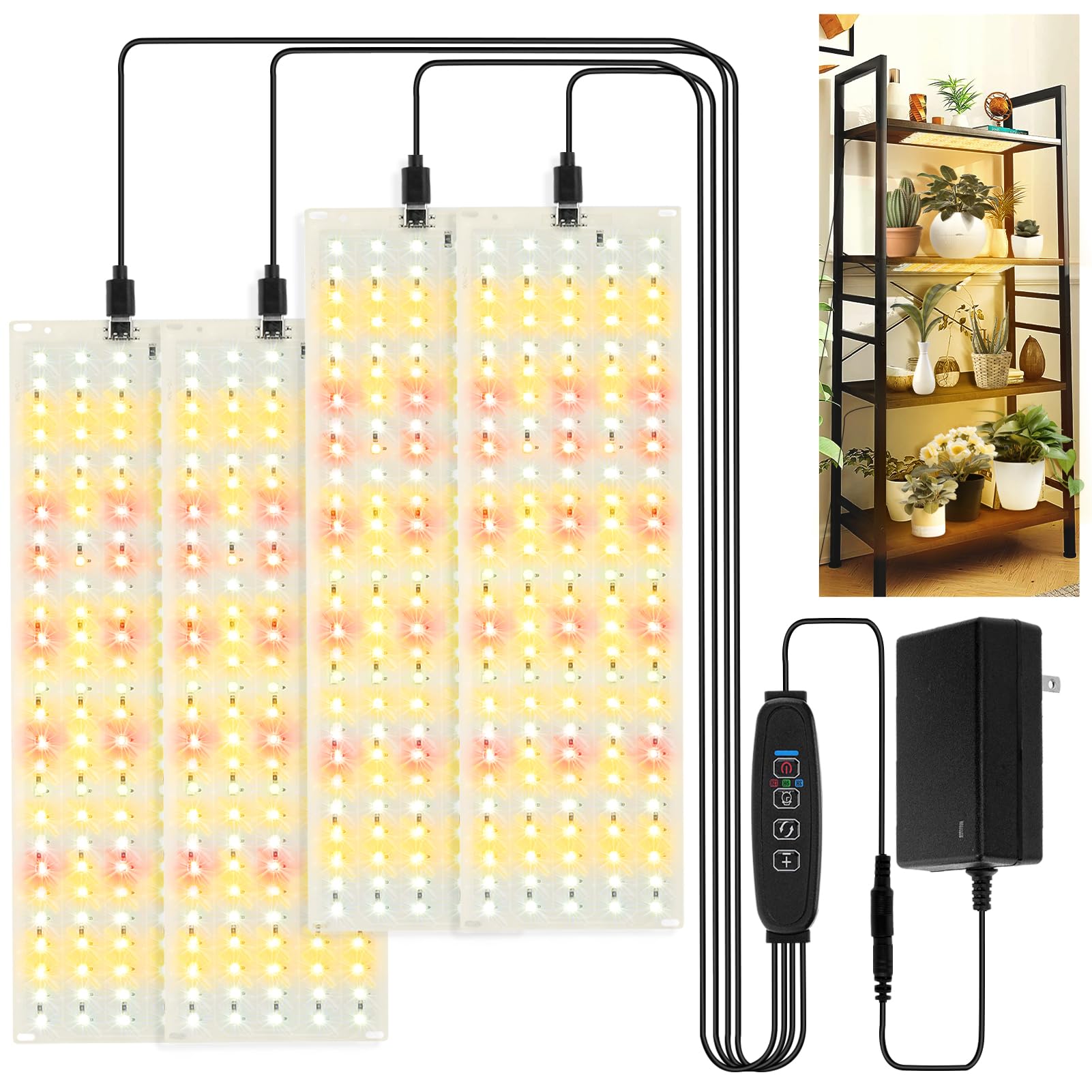 Amazon.com : LINGSFIRE 4PCS LED Grow Lights, 40w Full Spectrum Grow ...