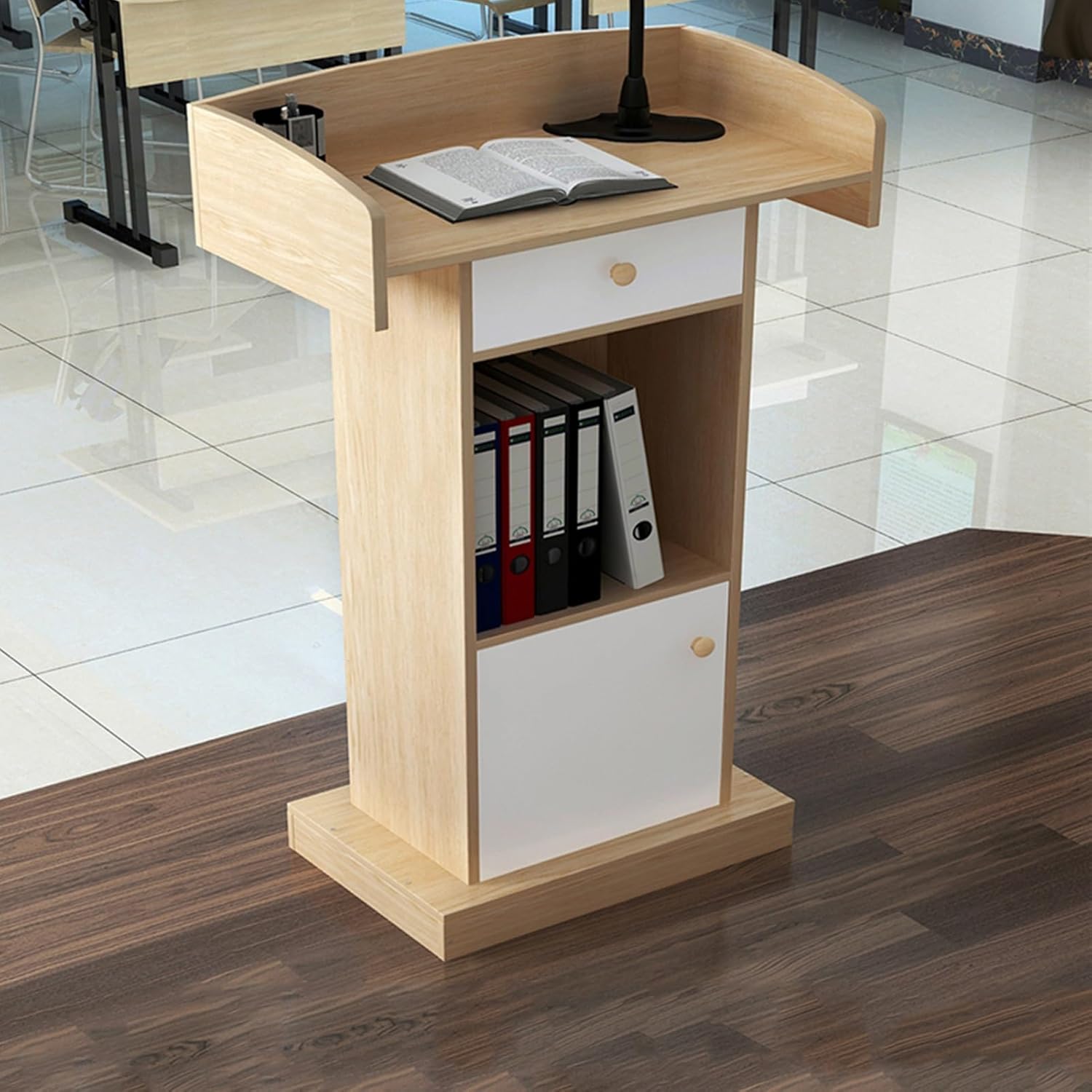 Lectern Podium Stand,Wooden Floor Standing Podiums for Speakers,Church ...