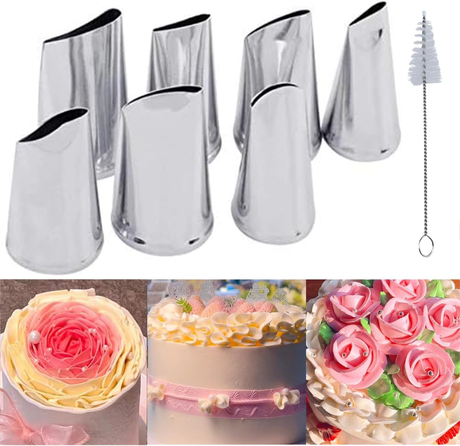 Amazon.com: MDLJG 8 Pcs Rose Flower Piping Tips Set,Petal Icing Tips ...
