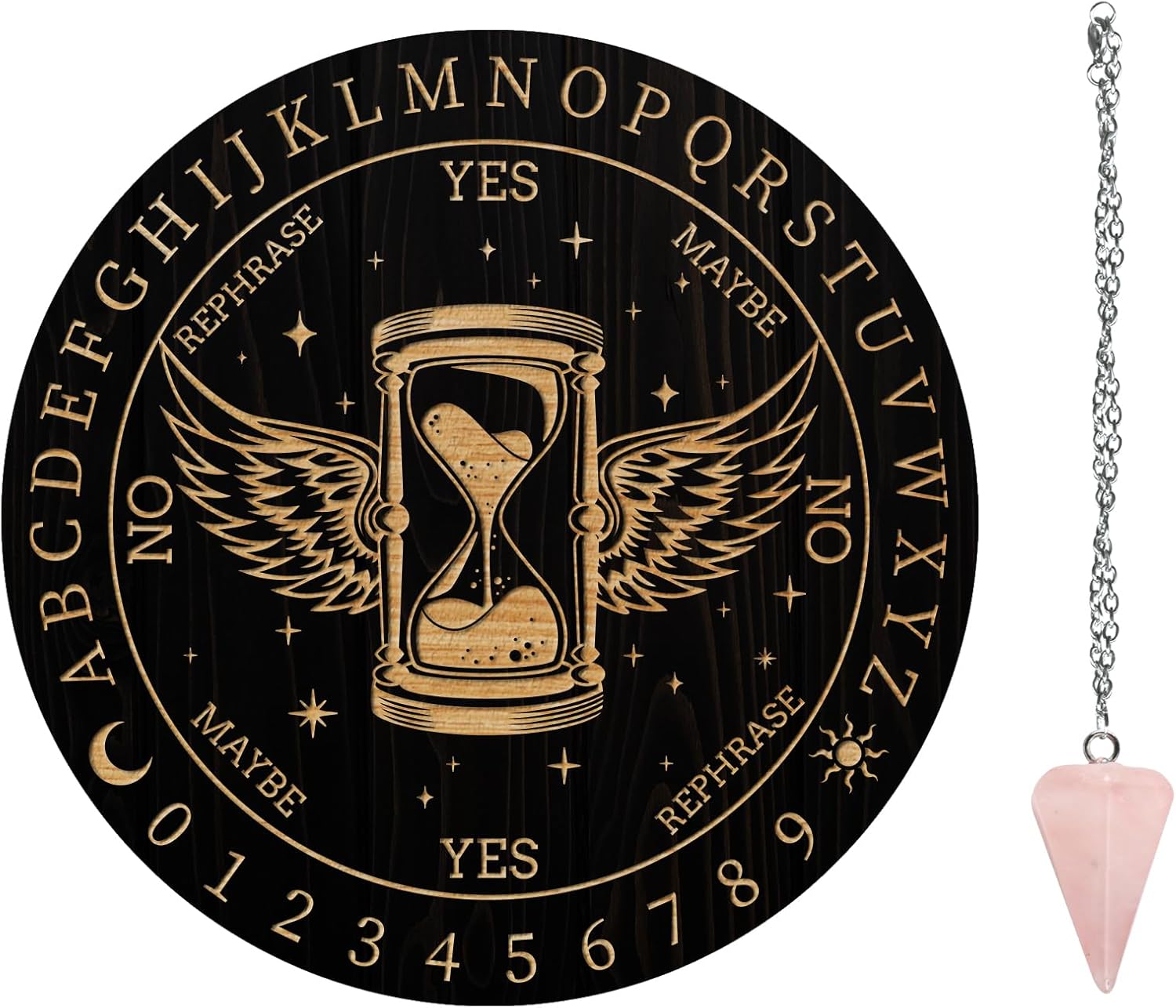 Amazon.com: AHANDMAKER Pendulum Board Set, Wooden Dowsing Divination ...