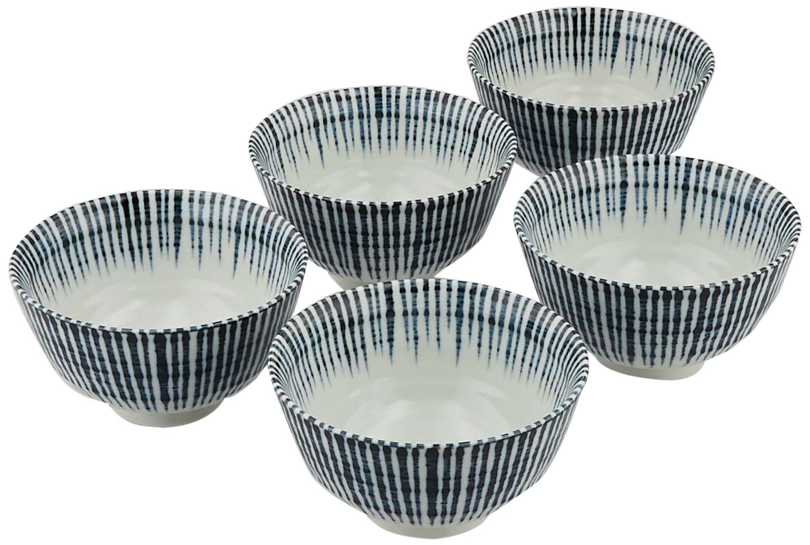 Amazon.com: せともの本舗 Set of 5 Sendan Tokusa Rice Bowl, 4.8 x 2.7 inches (12.2 x 6.8 cm), 7.8 oz ...