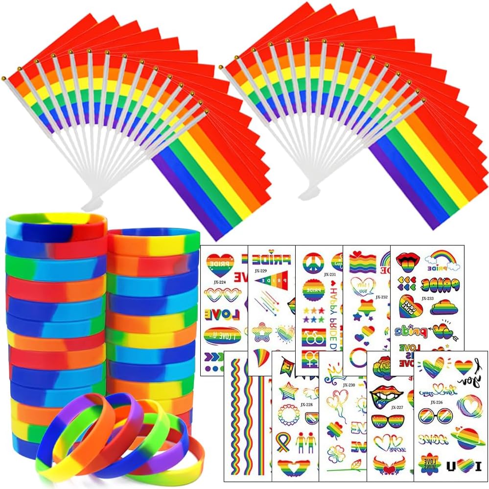 Amazon.com: Rainbow Pride Decoration Set with 30 Pcs Rainbow Pride ...