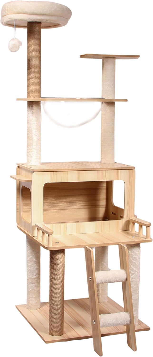 Rascador para Gatos con Torre, Juegos y Juguetes para Gatos Integrados ...