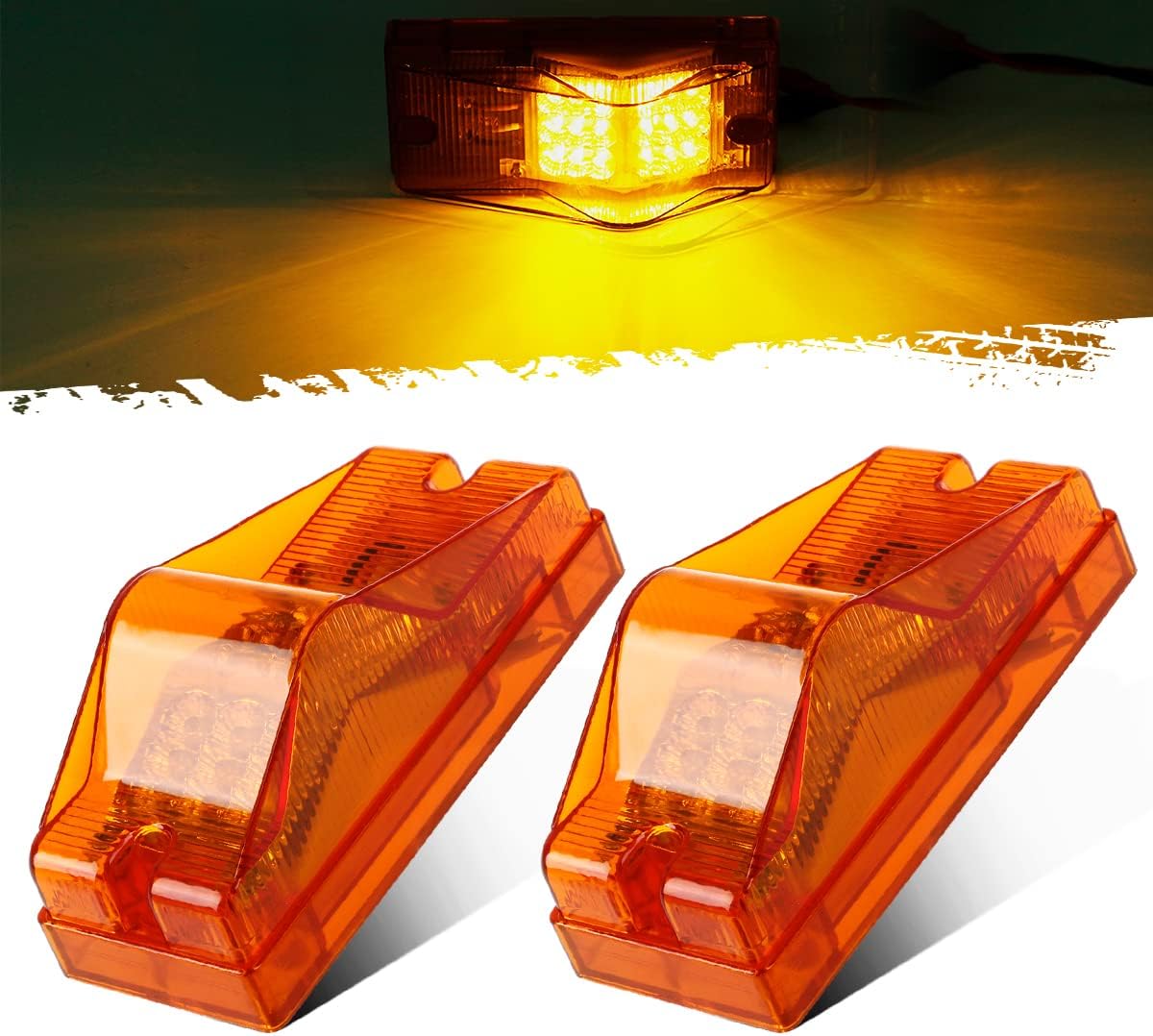 Amazon.com: Partsam 2Pcs 6 Inch Amber 18LED Side Marker Clearance ...